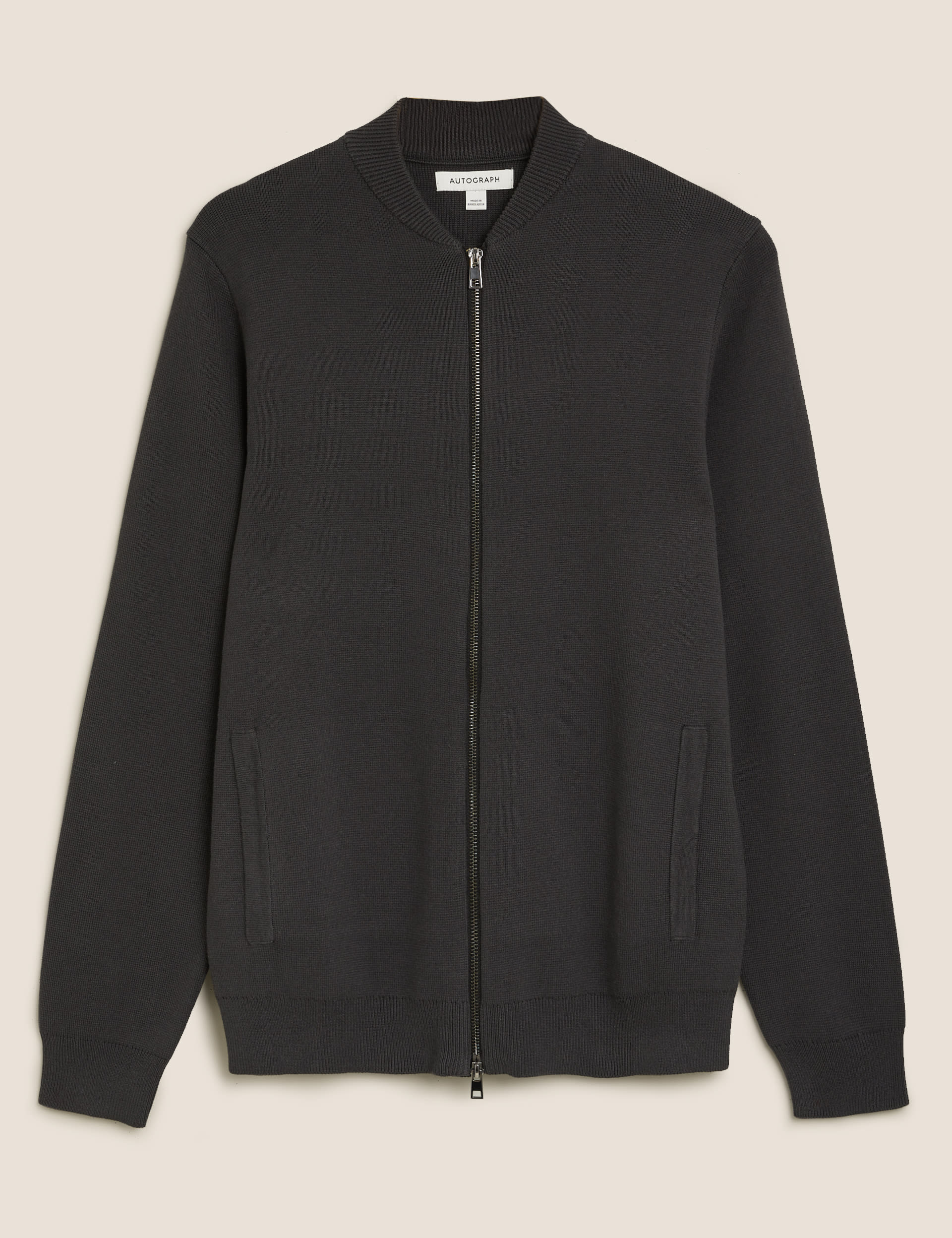 Cotton Knitted Bomber Jacket | Autograph | M&S