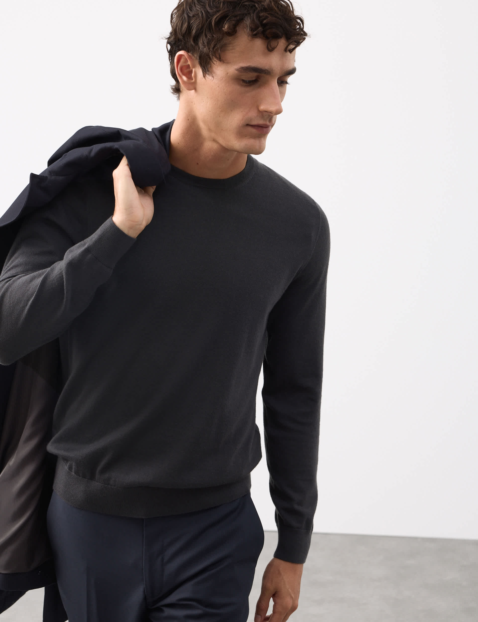 Pure Extra Fine Merino Wool Crew Neck Jumper | Autograph | M&S