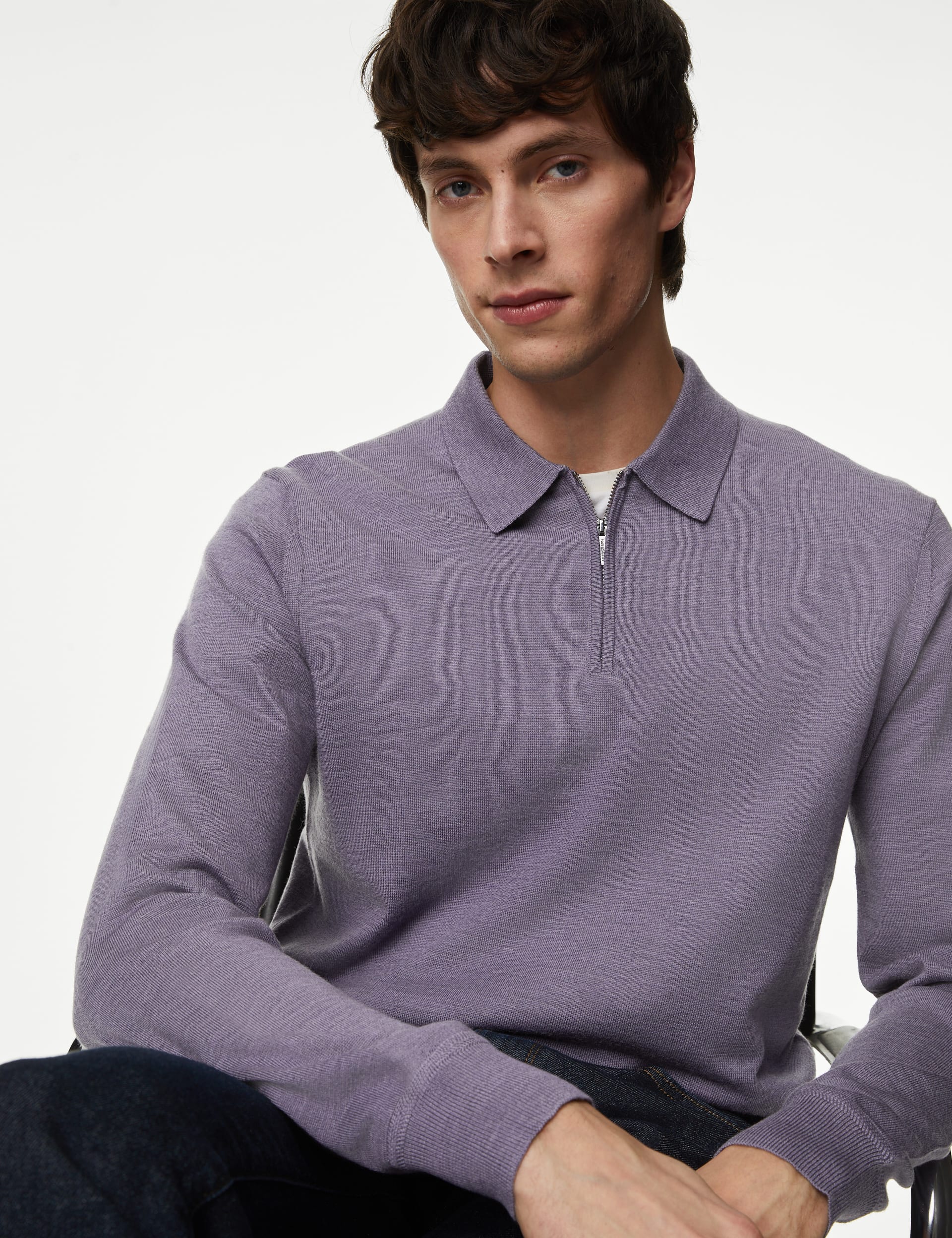 Men’s Merino Wool Polo Shirts | M&S