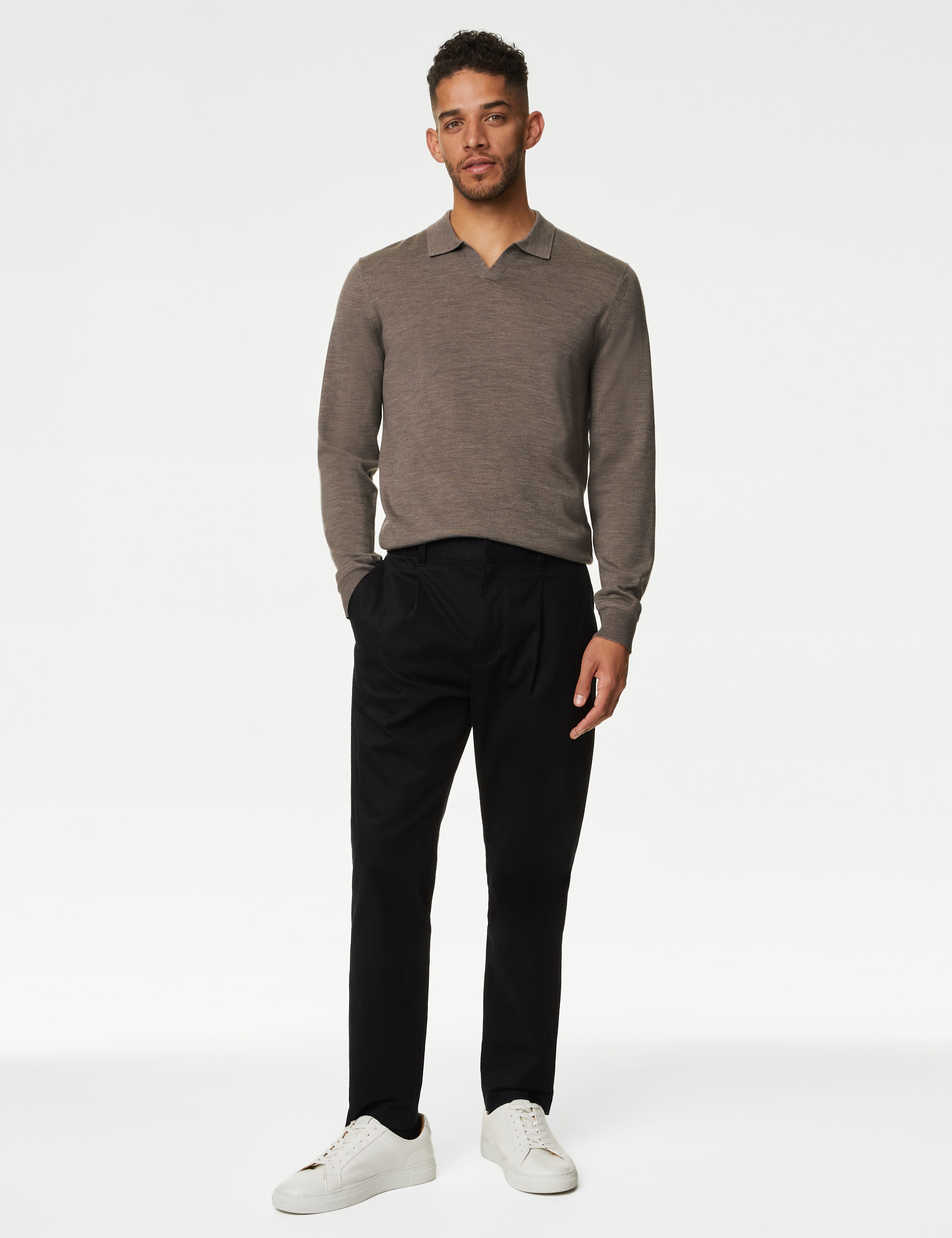 Men’s Merino Wool Polo Shirts | M&S