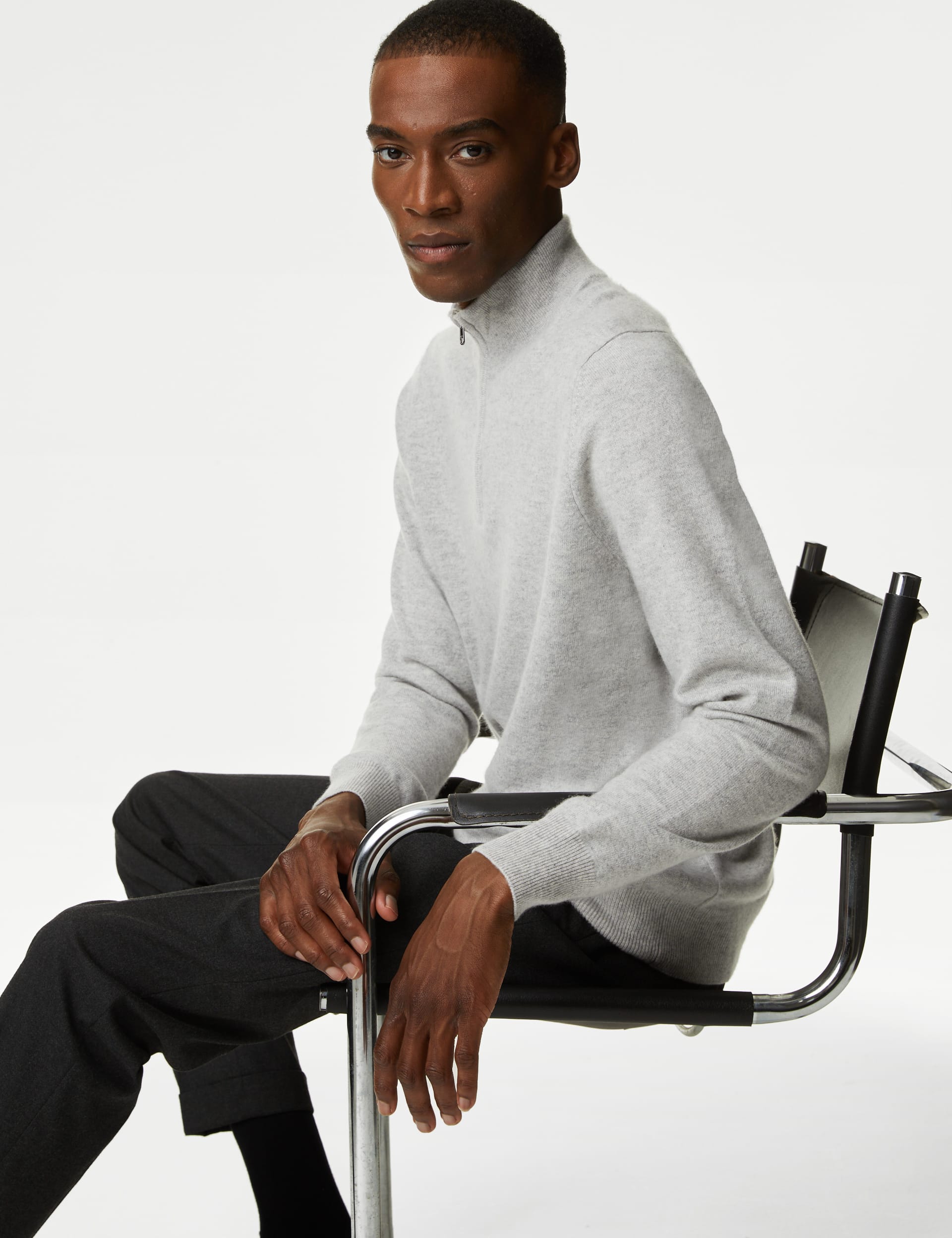 Pure Cashmere Half Zip Jumper | Autograph | M&S IE