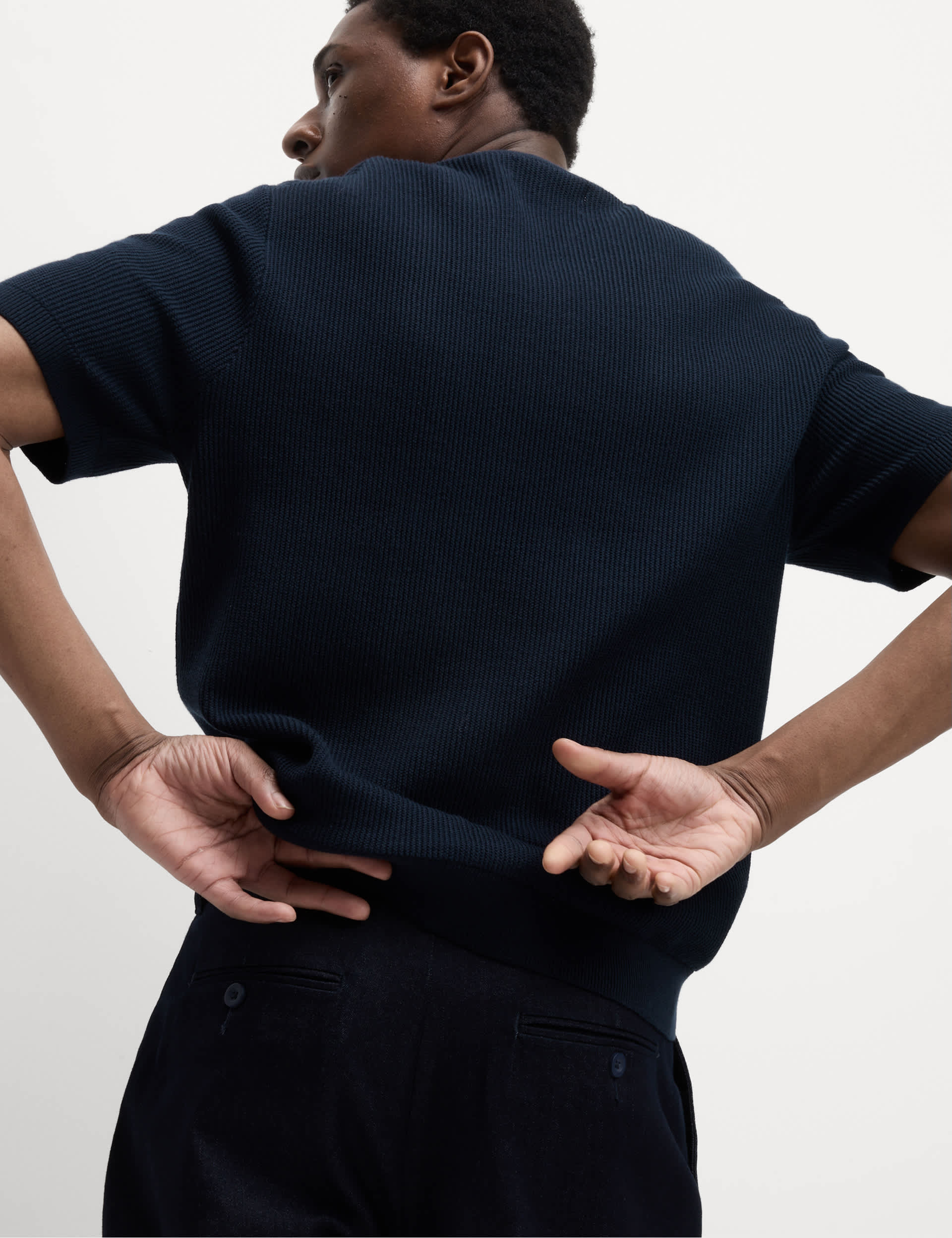 Cotton Rich Textured Knitted T-Shirt | M&S | M&S