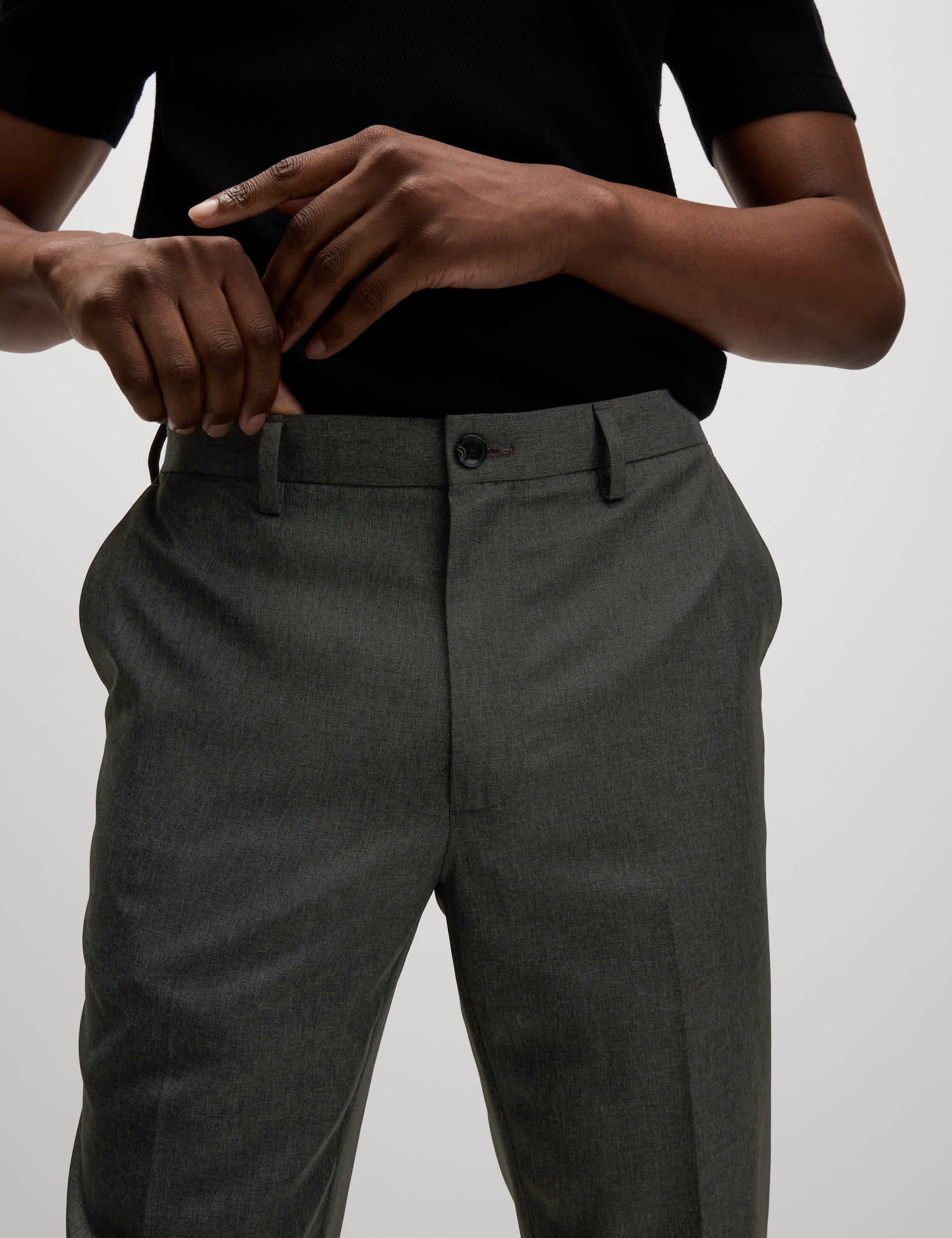 Men's Flat-Front Trousers | M&S