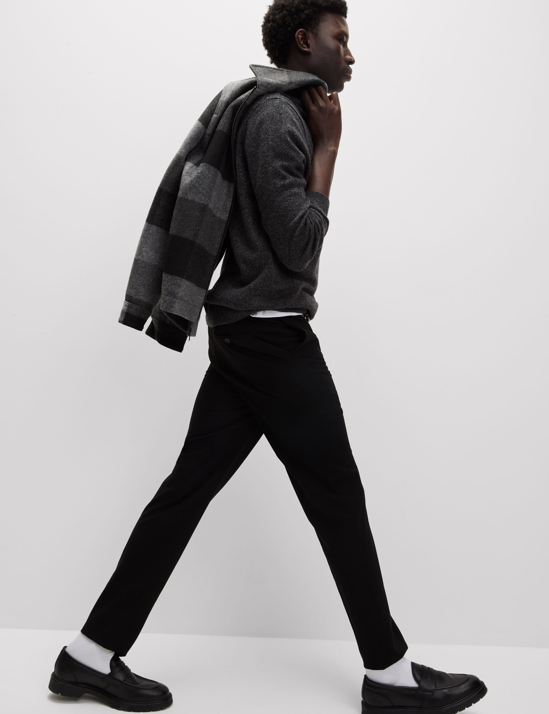 Men's Flat-Front Trousers | M&S