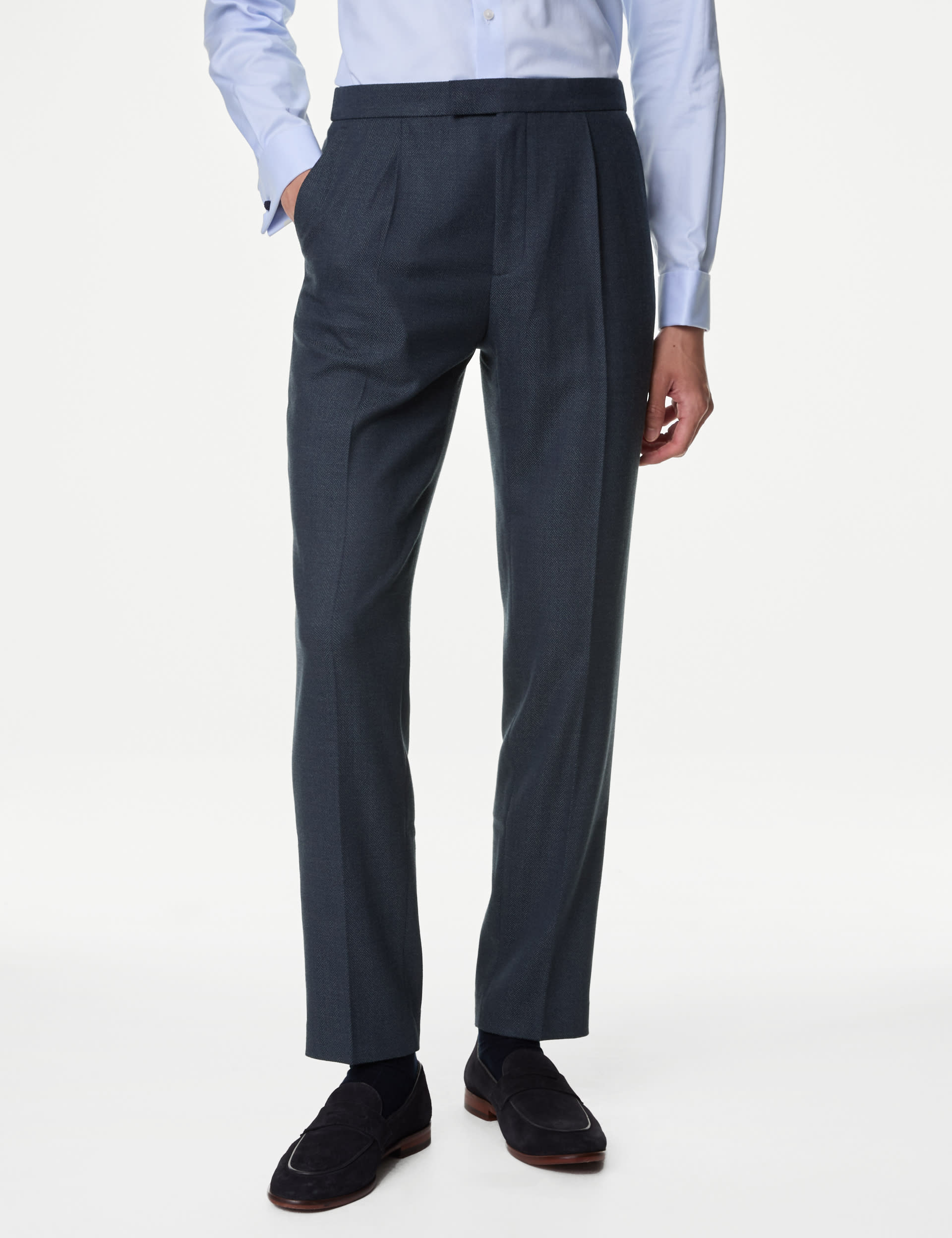 Men’s Smart Navy Trousers | M&S