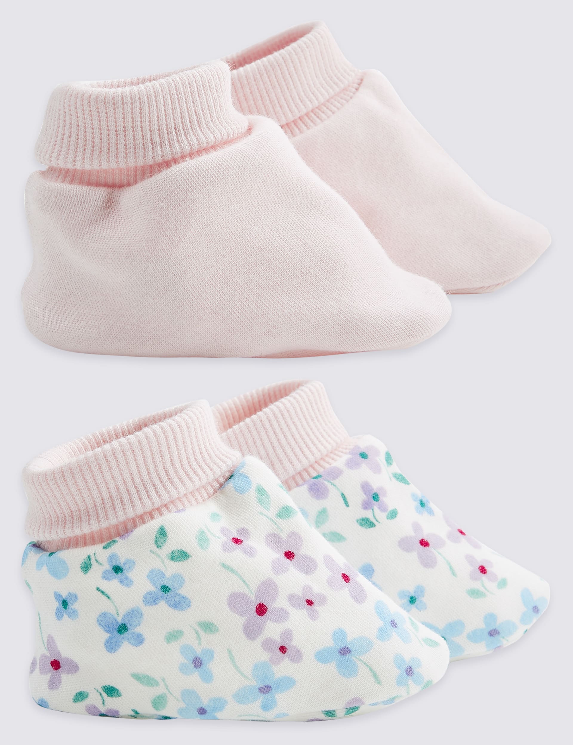 2 Pack Pure Cotton Booties | M&S