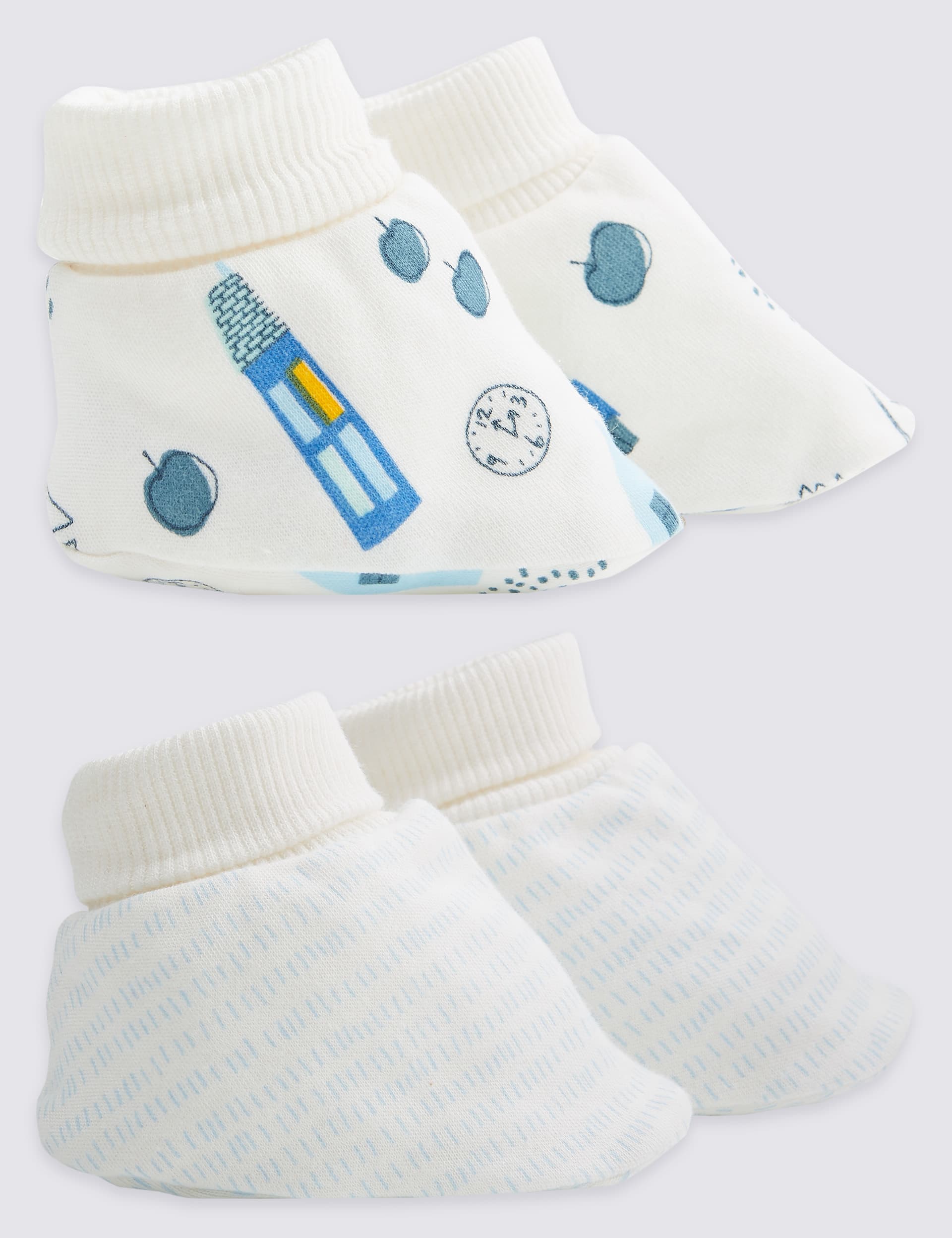 2 Pack Pure Cotton Booties | M&S IE