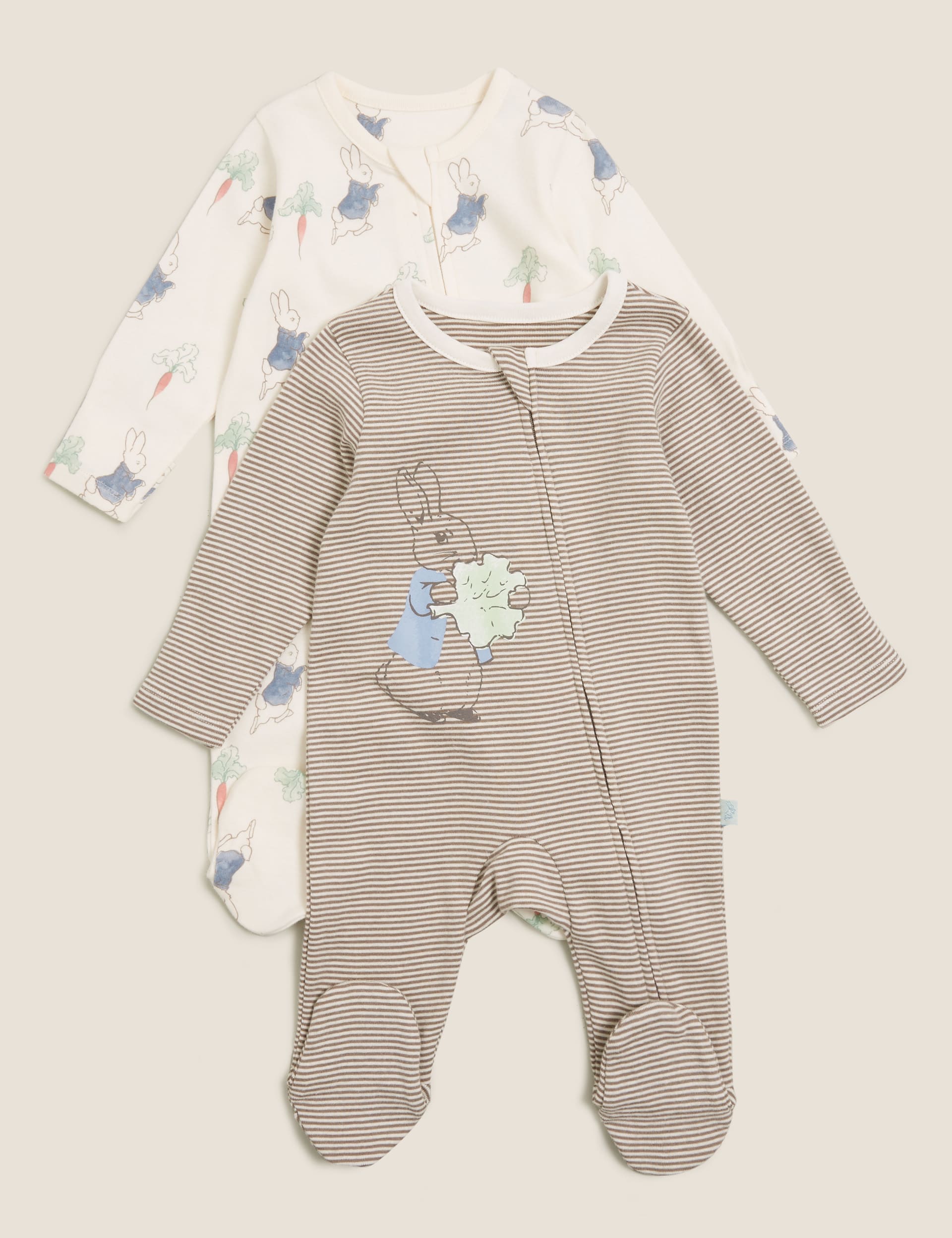 2pk Pure Cotton Peter Rabbit™ Sleepsuits (7lbs-3 Yrs) | M&S Collection ...