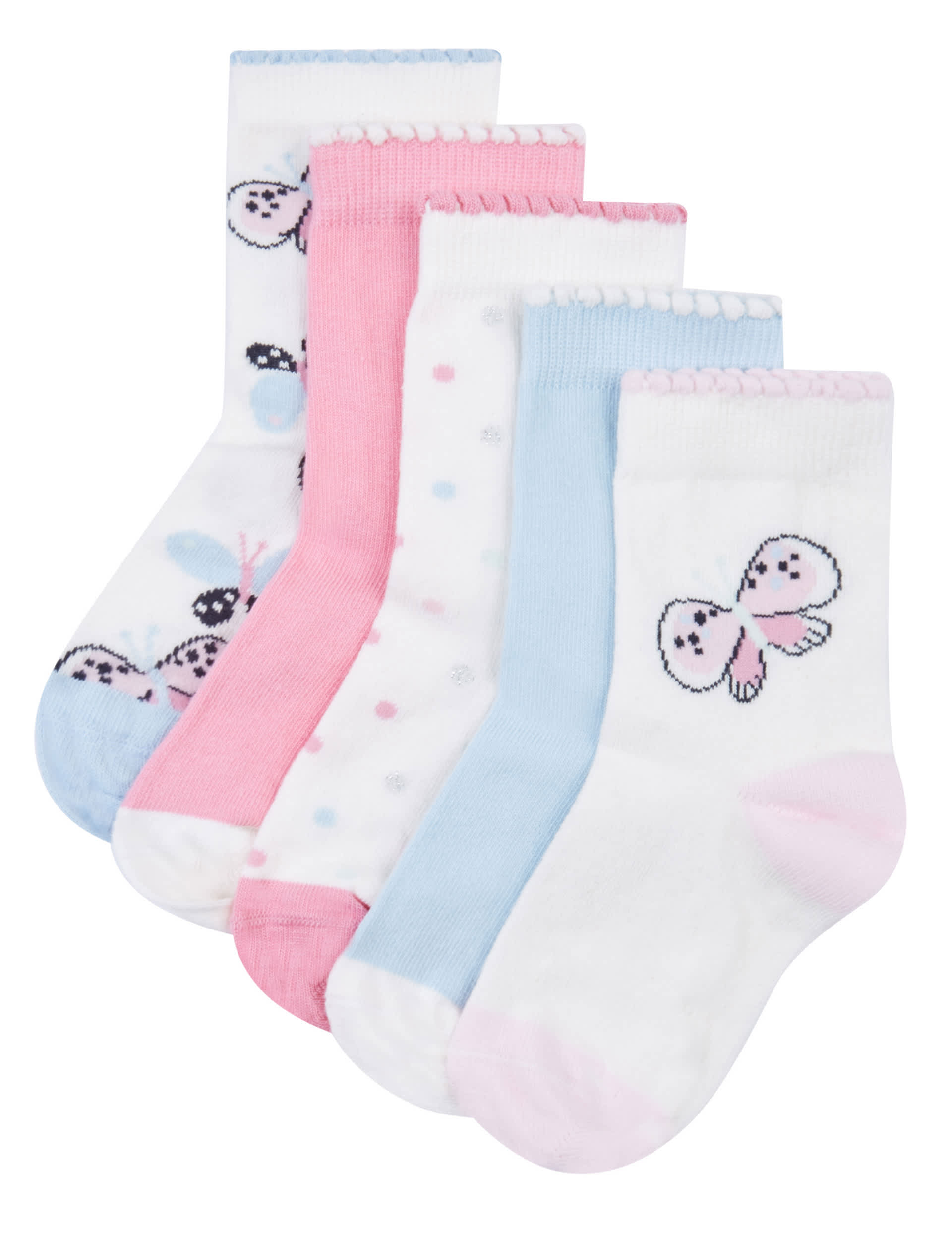 5 Pairs of Freshfeet™ Cotton Rich Assorted Socks (1-7 Years) | M&S