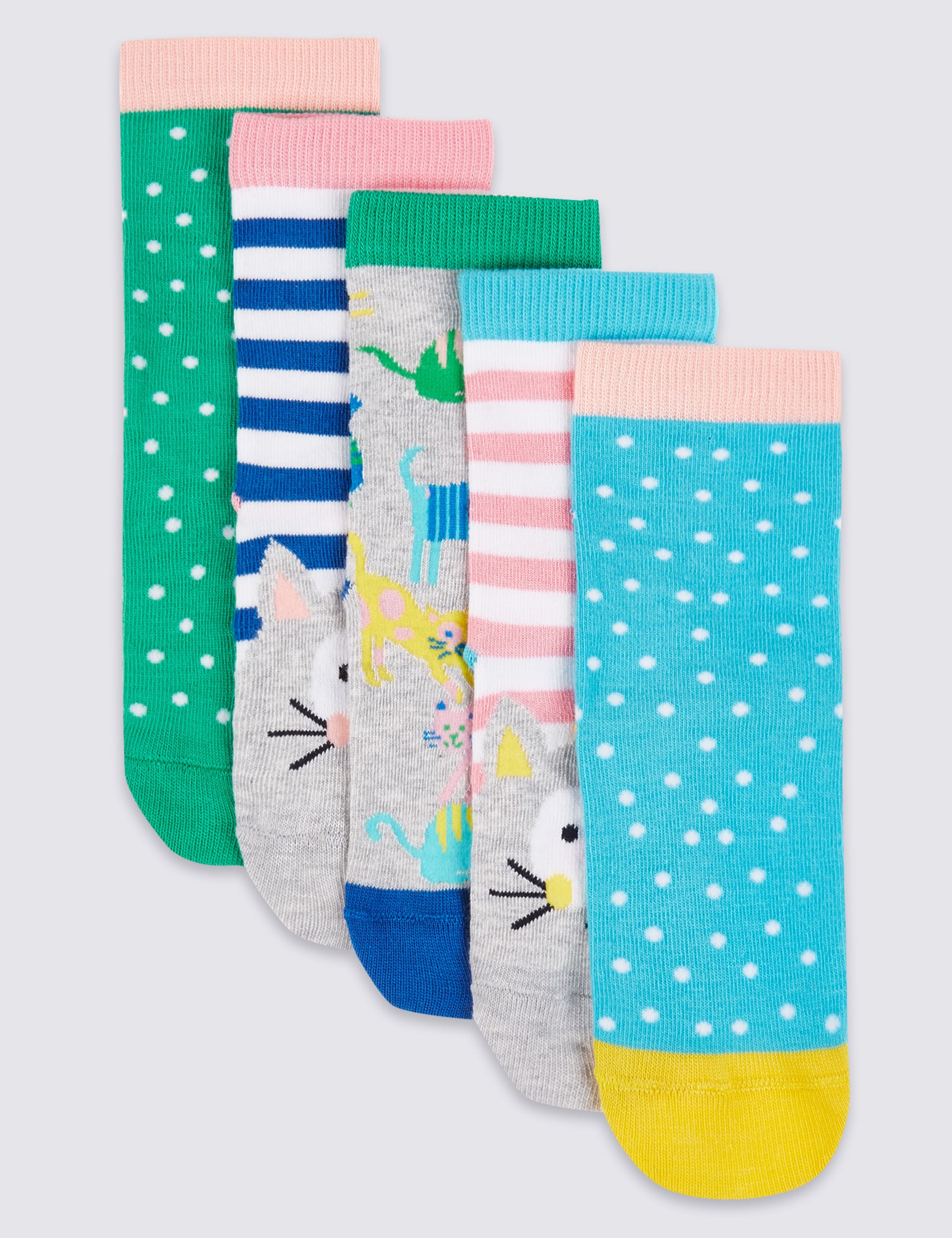 5 Pairs of Freshfeet™ Socks (1-6 Years) | M&S