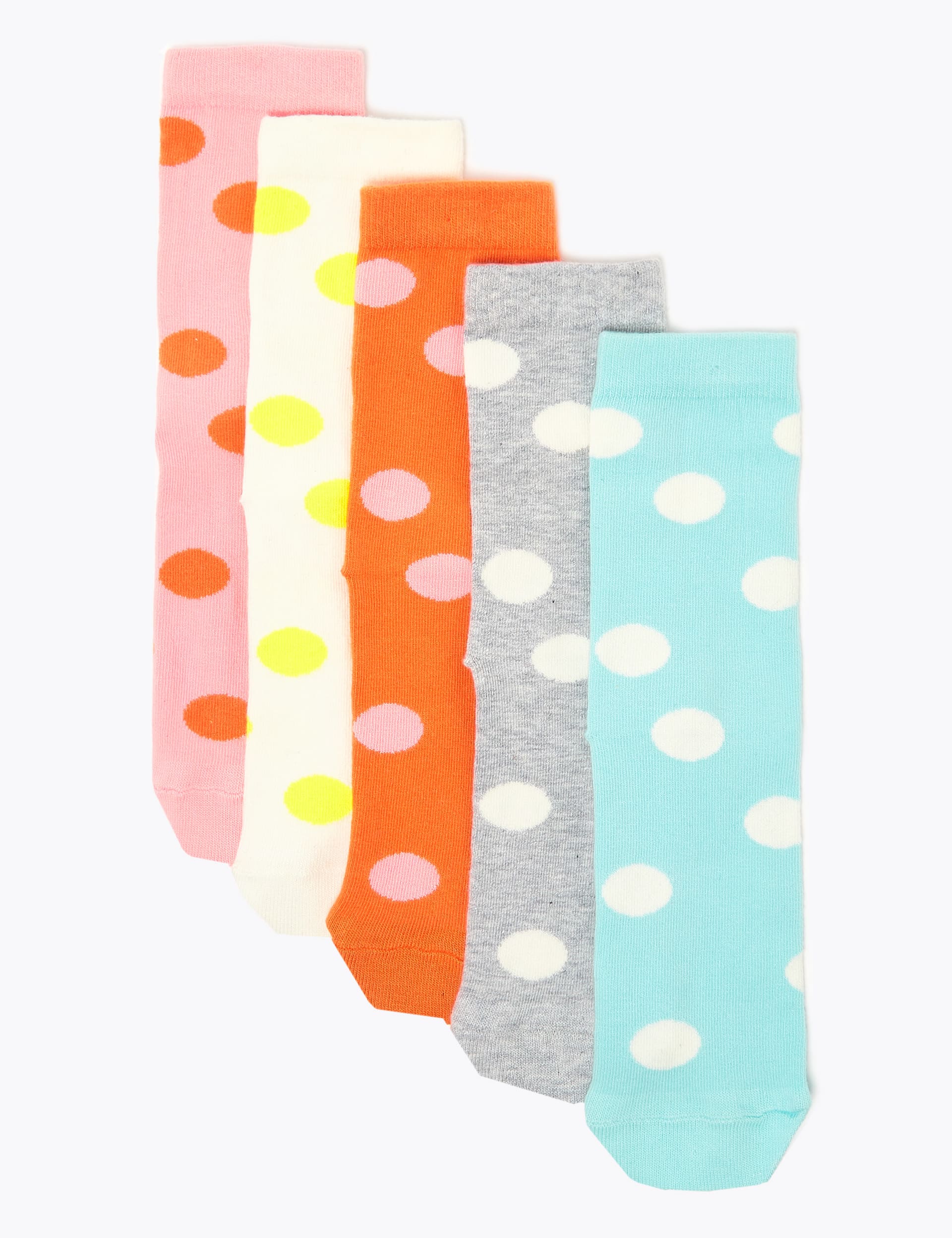 5 Pack of Cotton Rich Spotty Socks | M&S IE