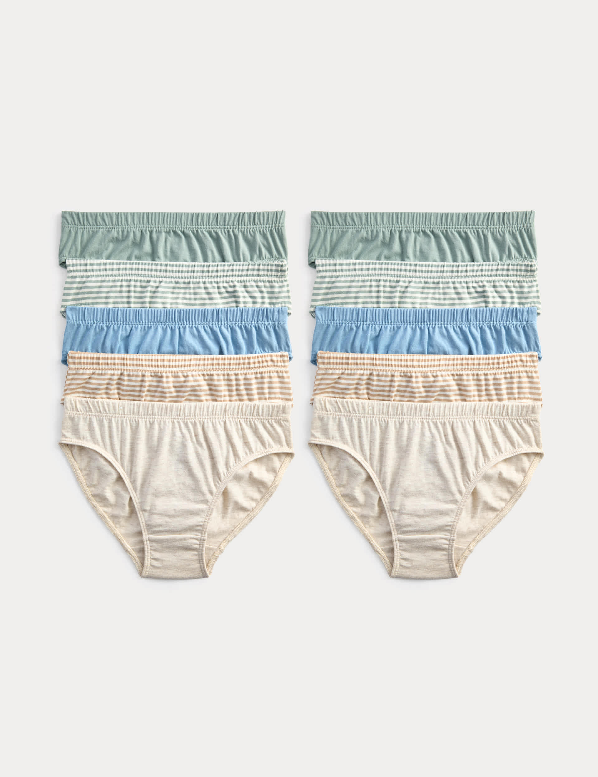 10 Pack Pure Cotton Stripes & Solids Briefs (2-14 Yrs) | M&S | M&S