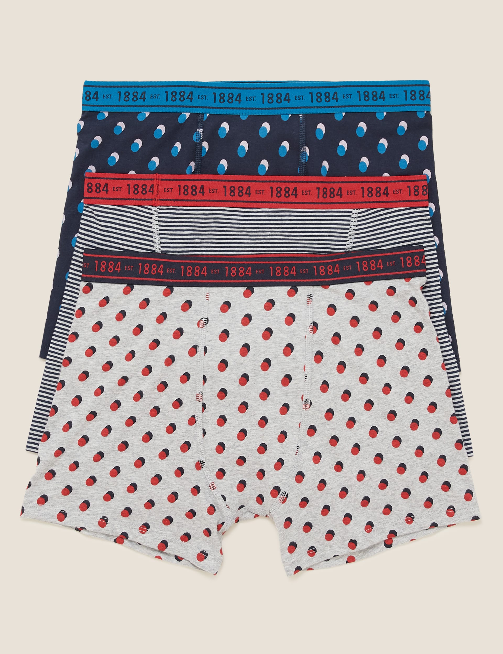3pk Cotton with Lycra® Patterned Trunks (6-16 Yrs) | Autograph | M&S