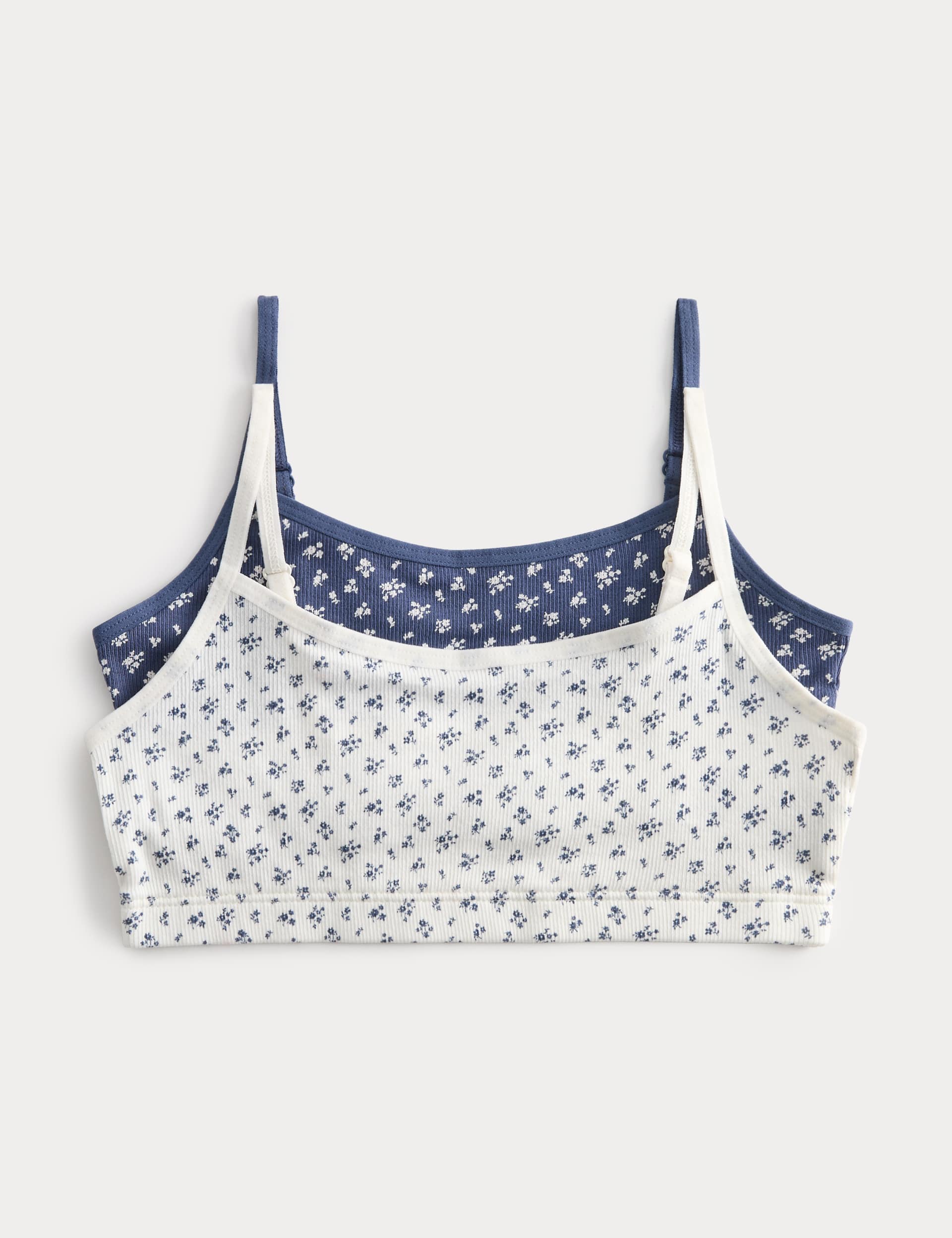 2 Pack Cotton with Stretch Floral Crop Tops (7-16 Yrs) | M&S