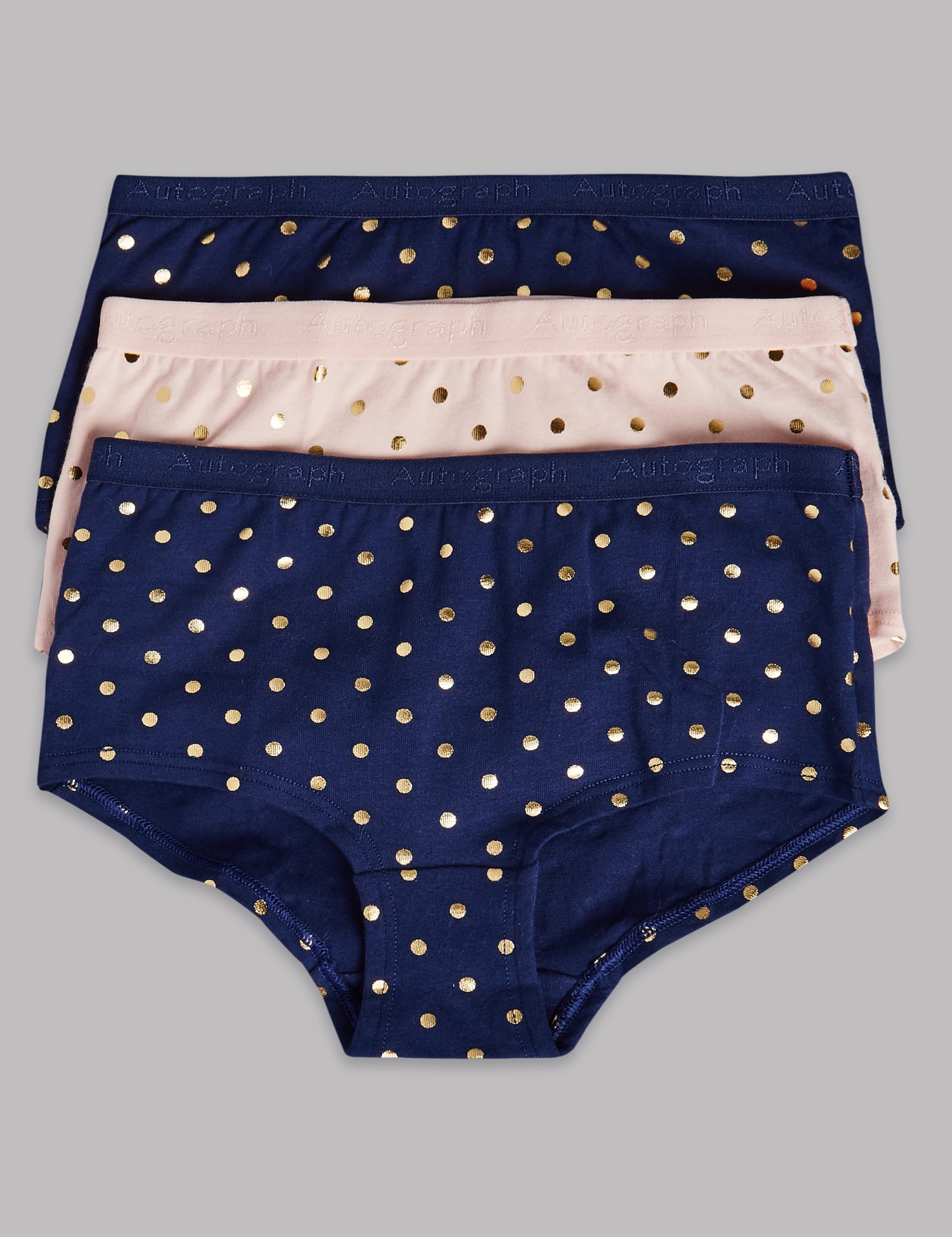 Cotton Rich Spotted Shorts (6-16 Years) | Autograph | M&S