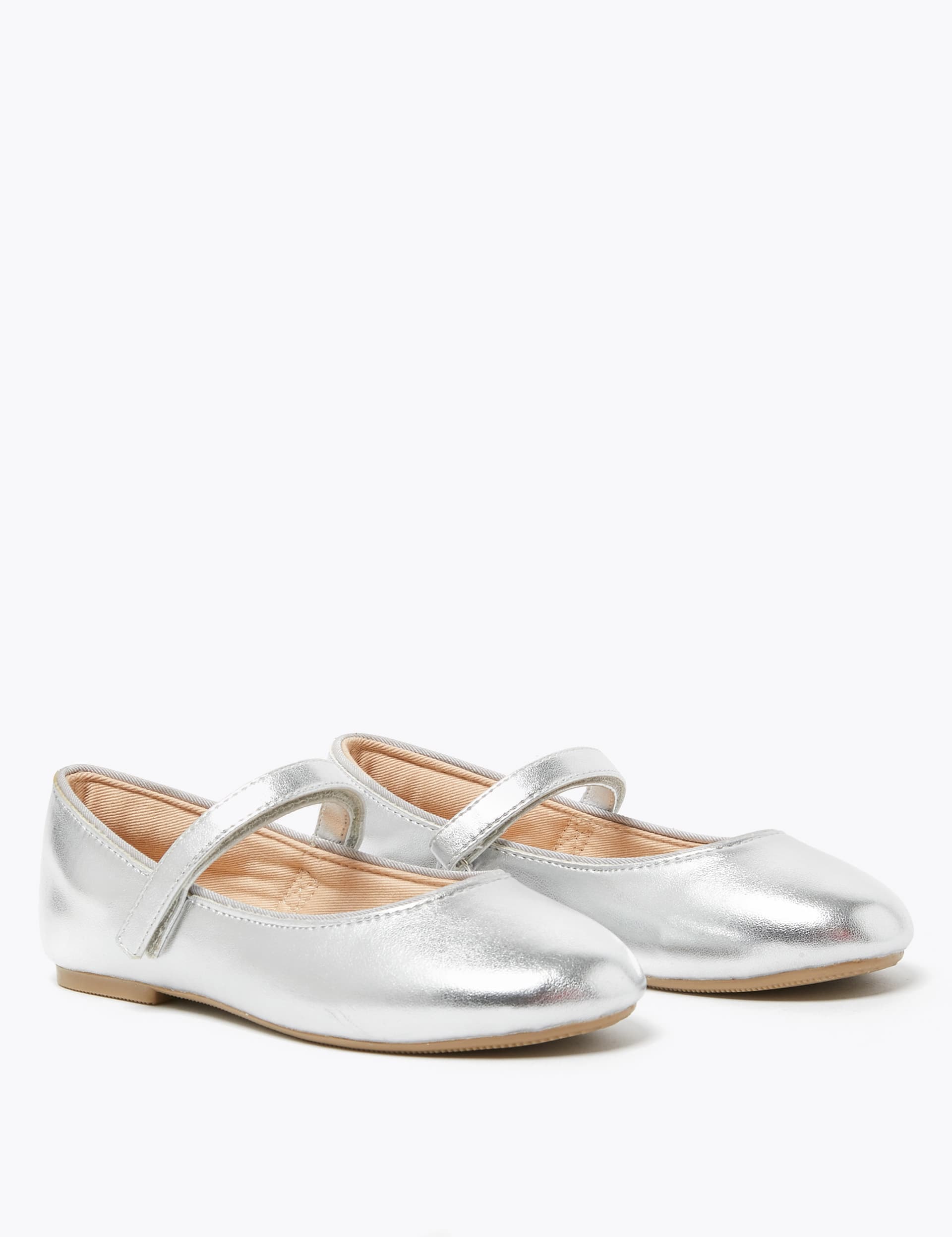 Kids' Metallic Riptape Ballet Pumps (5 Small - 12 Small) | M&S IE
