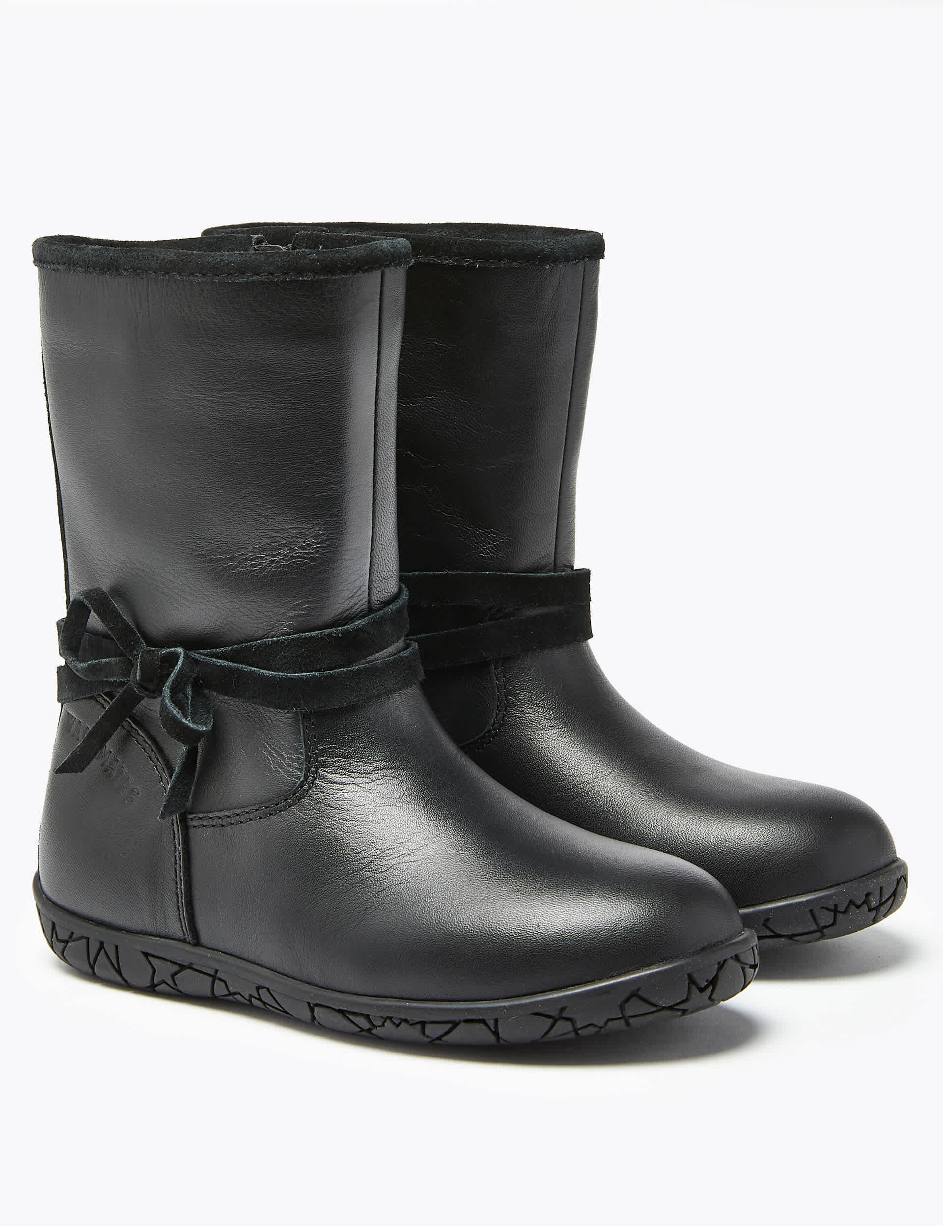Kids’ Leather Bow Boots (4 Small - 12 Small) | Walkmates™ | M&S IE