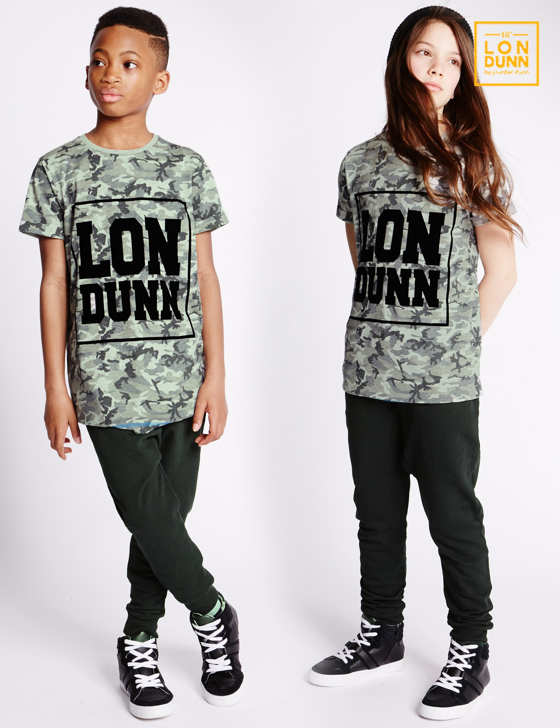 Camouflage Print Unisex LonDunn T-Shirt (5-14 Years) | Lil' LonDunn | M&S