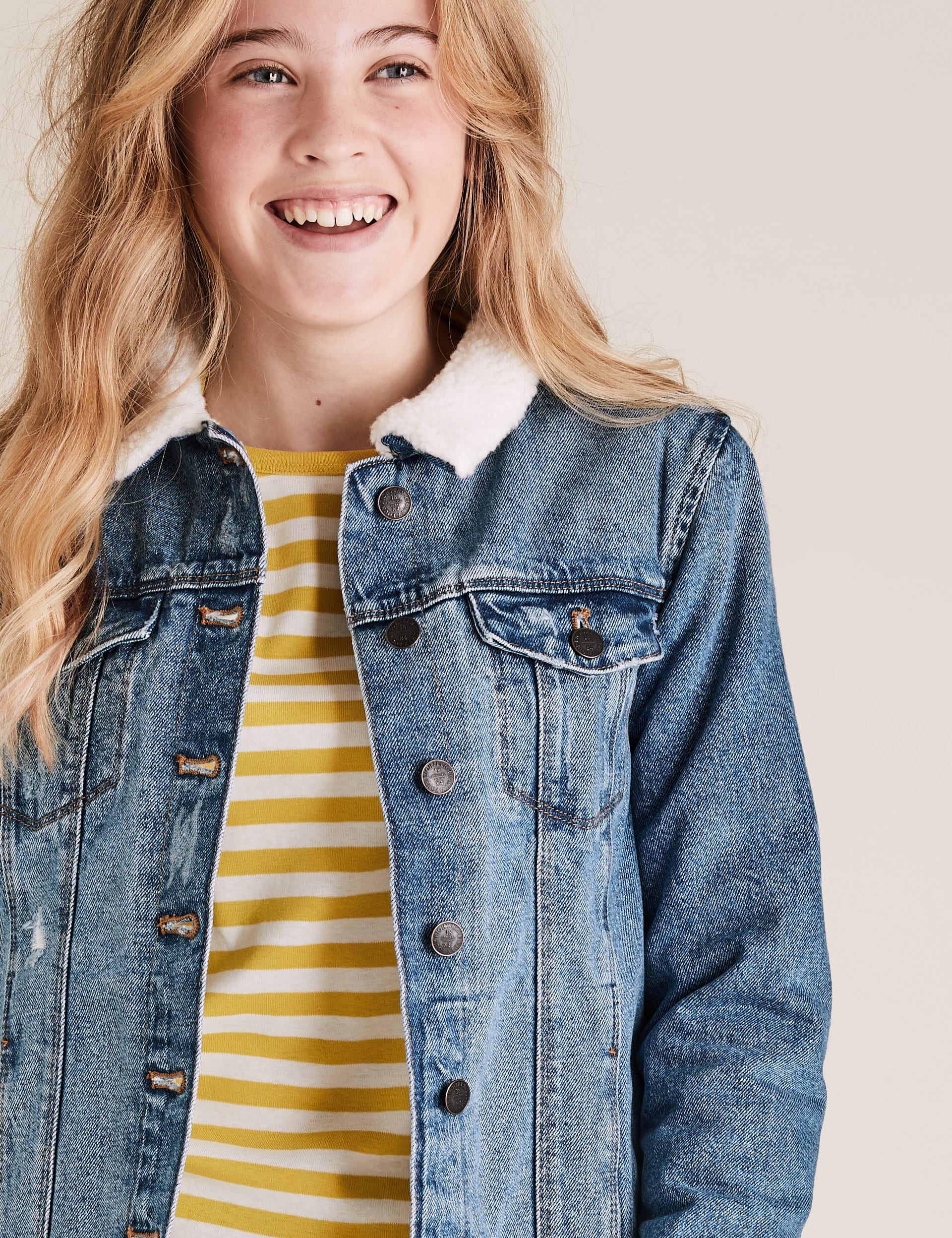 Denim Borg Lined Jacket (6-16 Yrs) | M&S