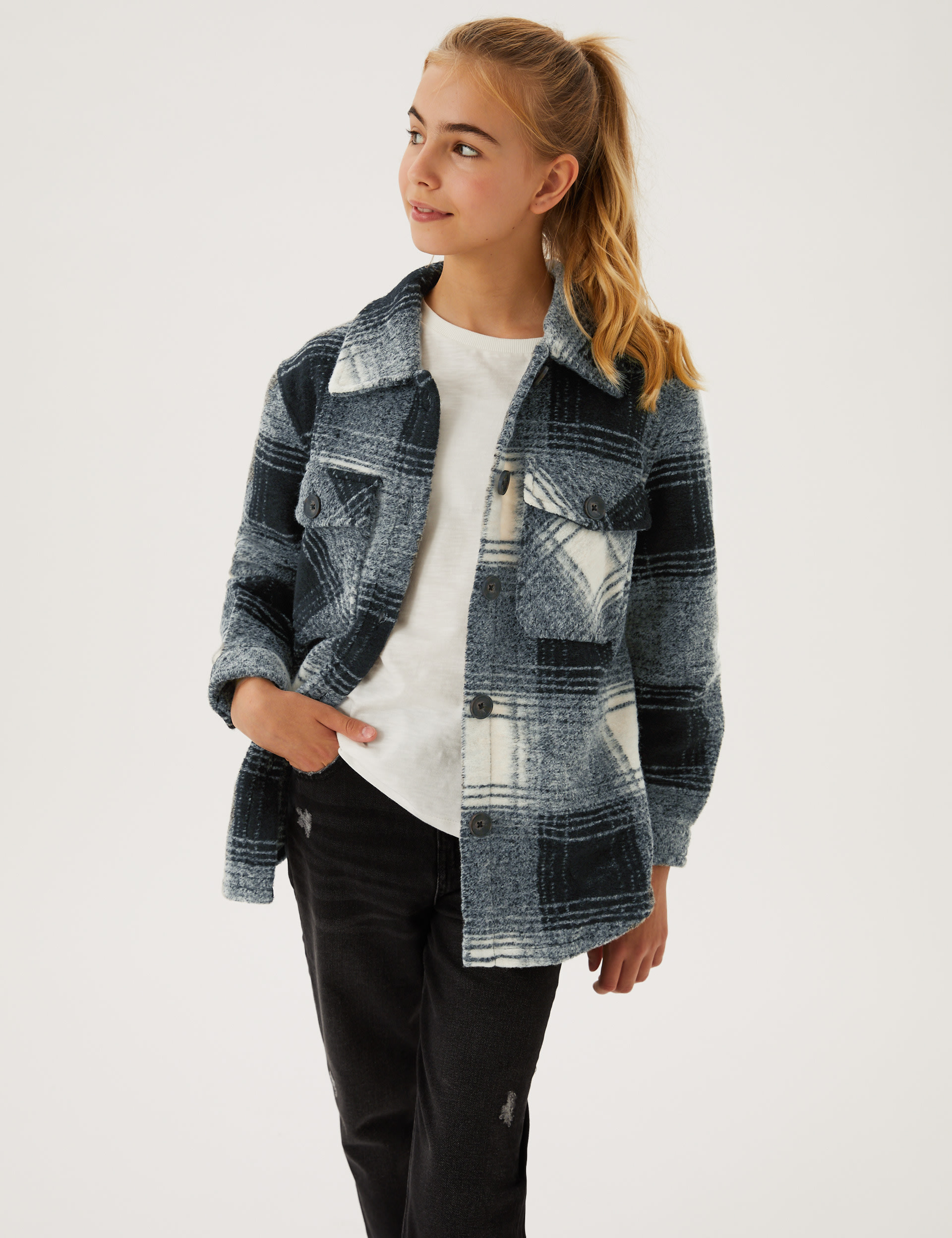 Checked Shacket (6-16 Yrs) | M&S Collection | M&S