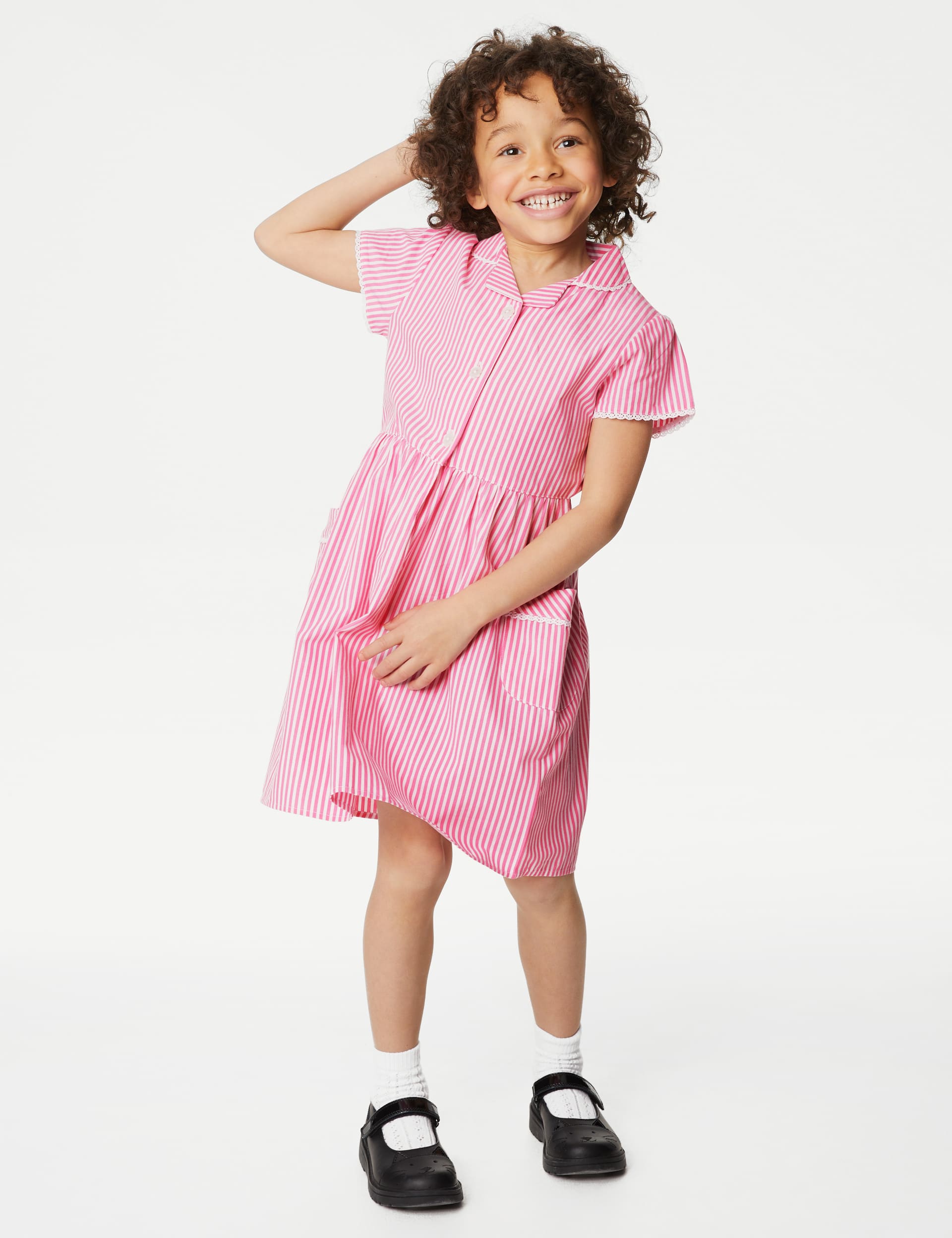 Girls' Pure Cotton Striped School Dress (2-14 Yrs) | M&S Collection | M&S