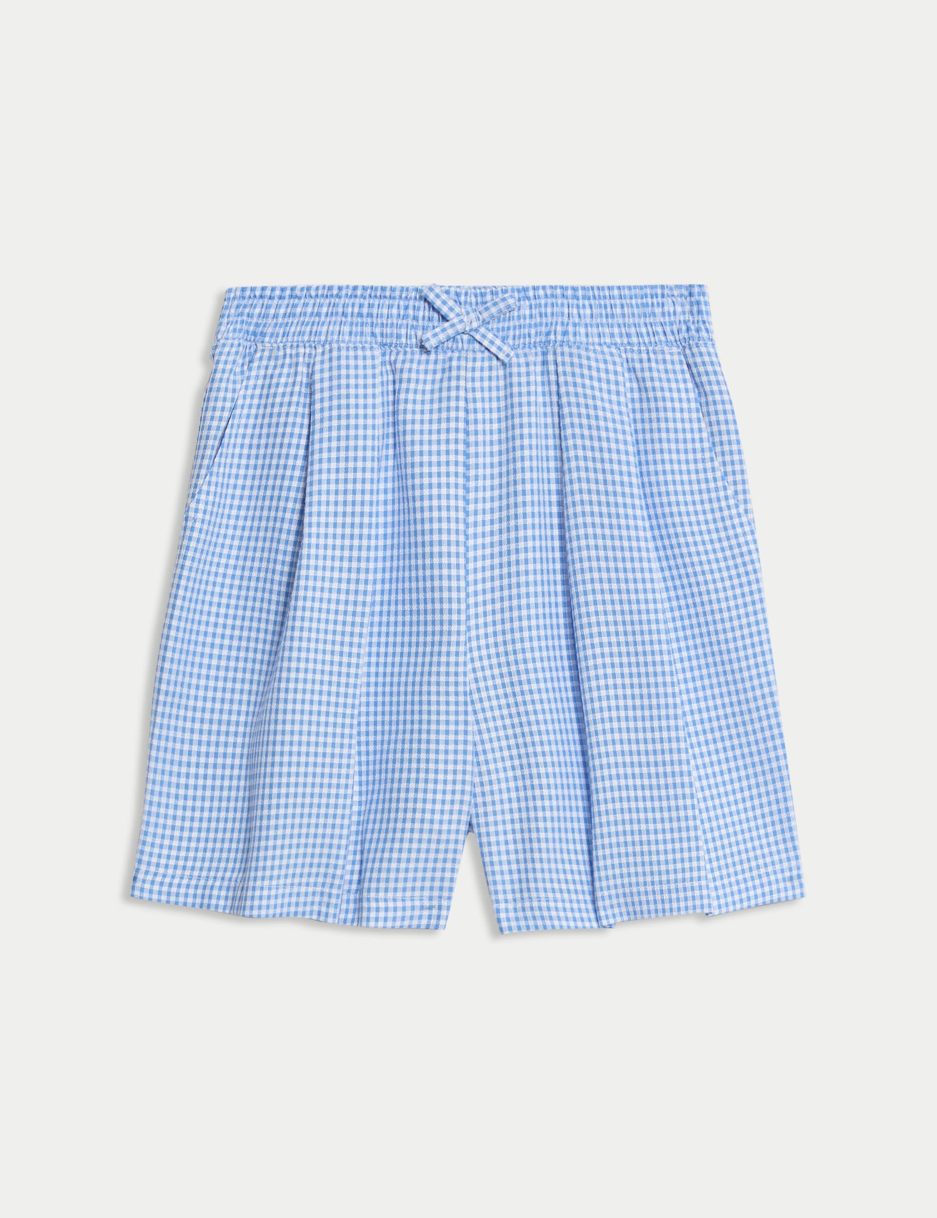 Girls' Gingham School Shorts (3-14 Yrs) | M&S Collection | M&S