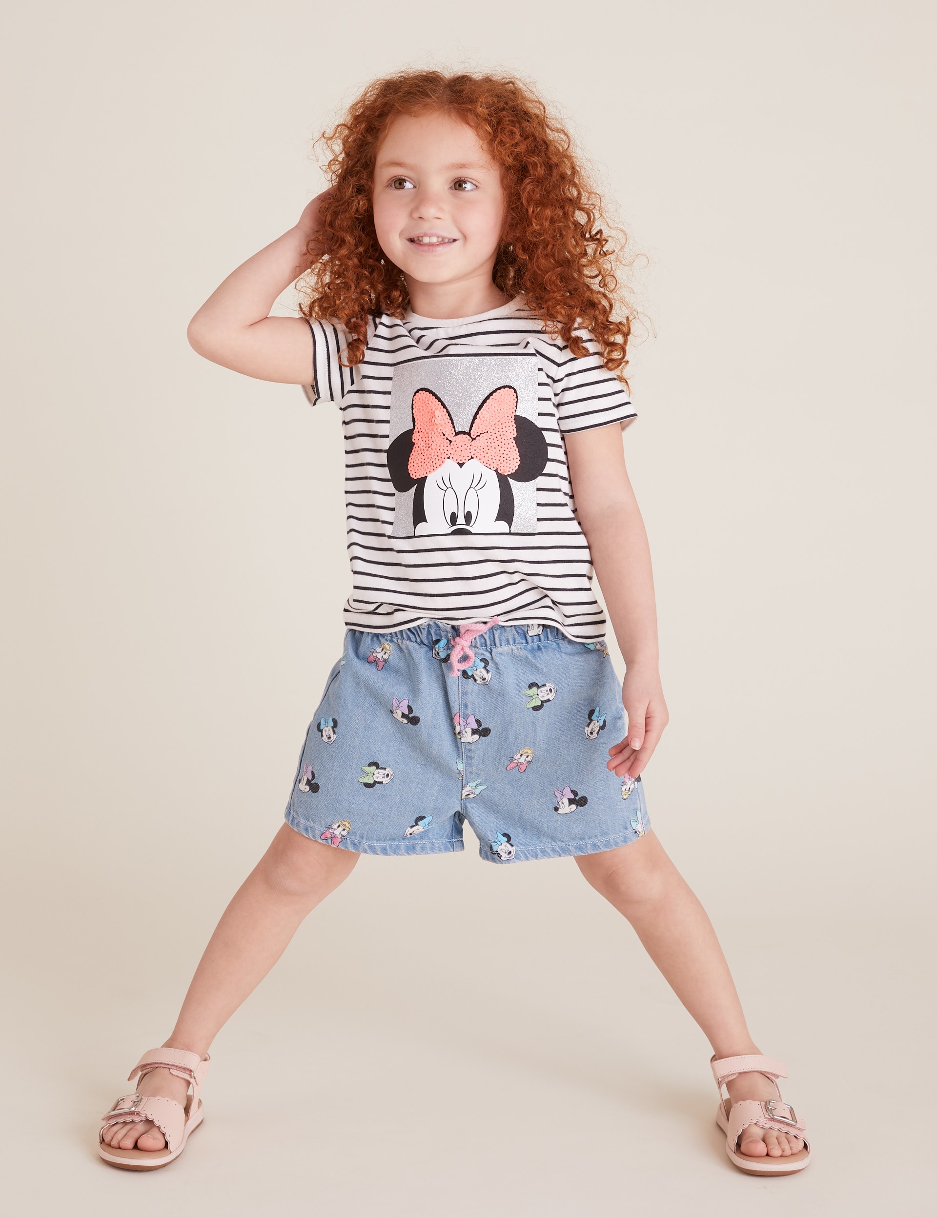 Denim Minnie™ Shorts (2-7 Yrs) | M&S IE