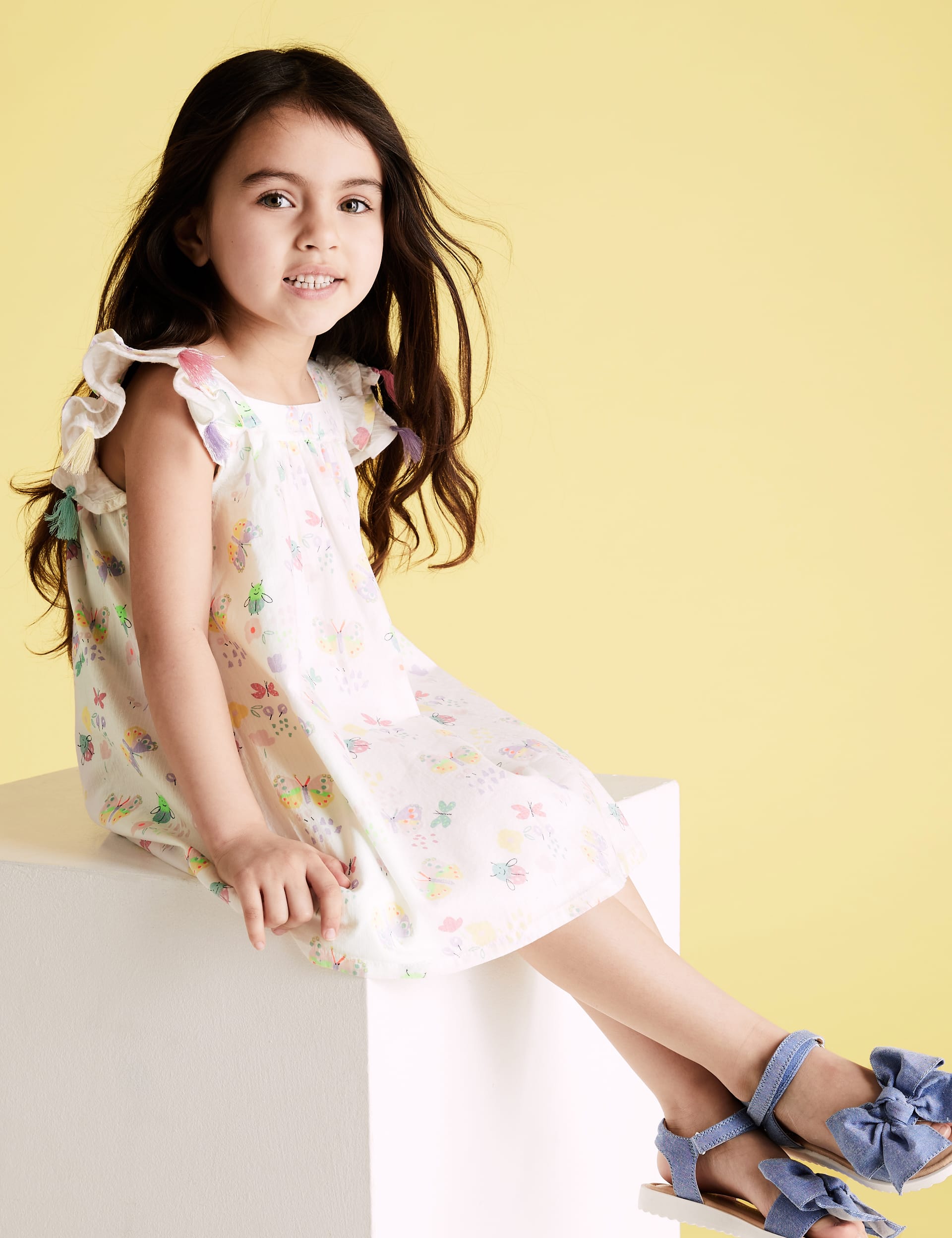 Pure Cotton Bug Print Dress (2-7 Yrs) | M&S IE