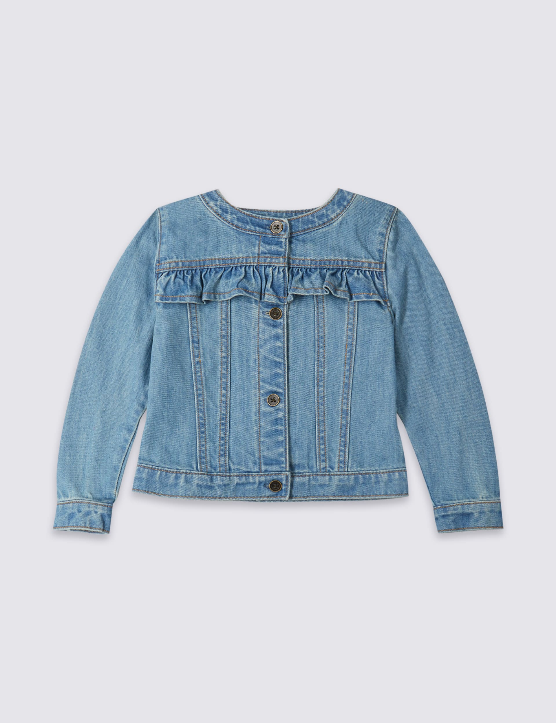 Frill Denim Jacket (3 Months - 7 Years) | M&S IE