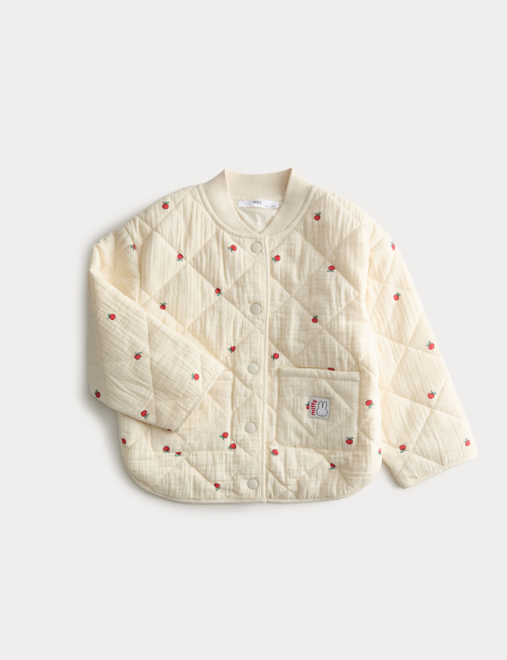 Pure Cotton Miffy™Apple Quilted Jacket (2-8 Yrs) | M&S