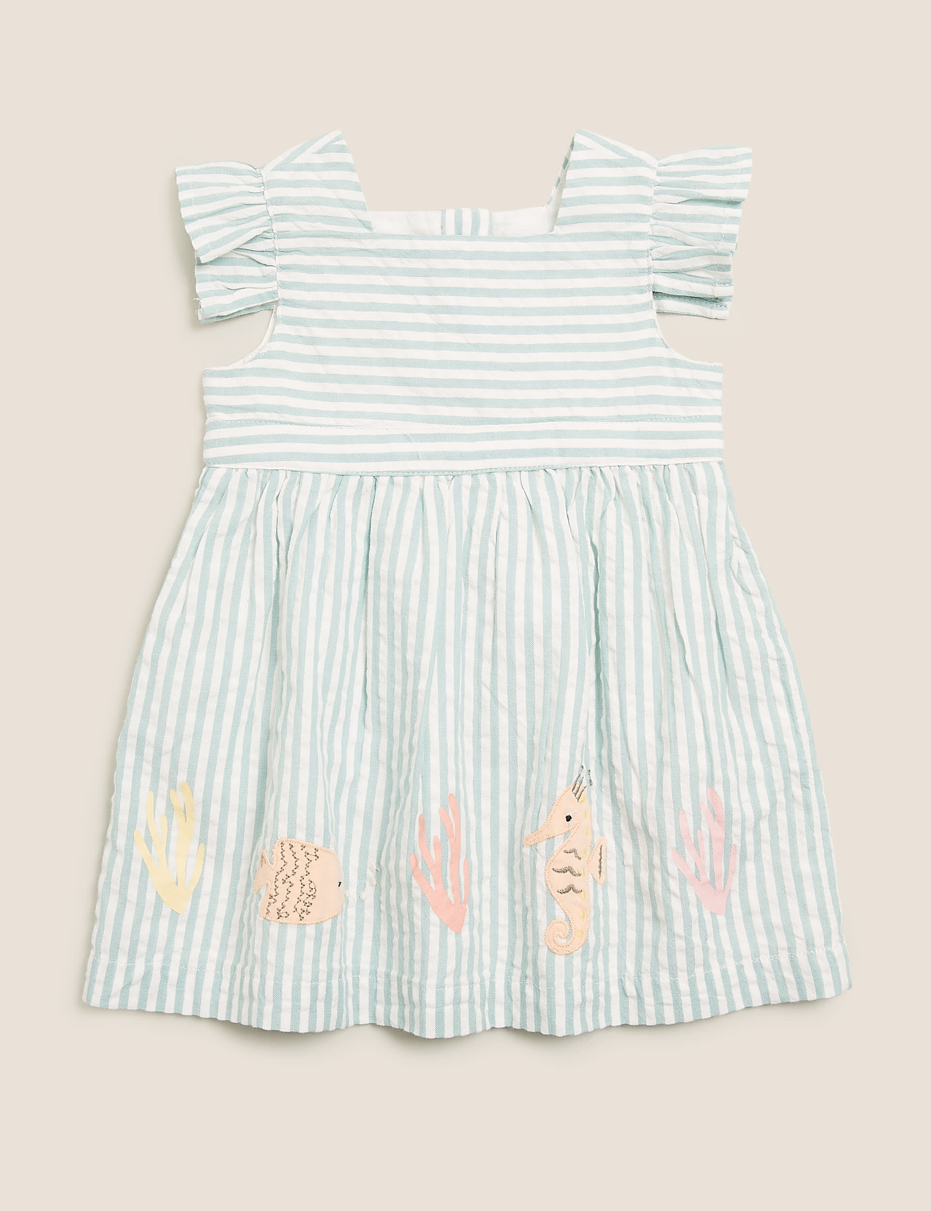 Pure Cotton Striped Dress (0-3 Yrs) | M&S