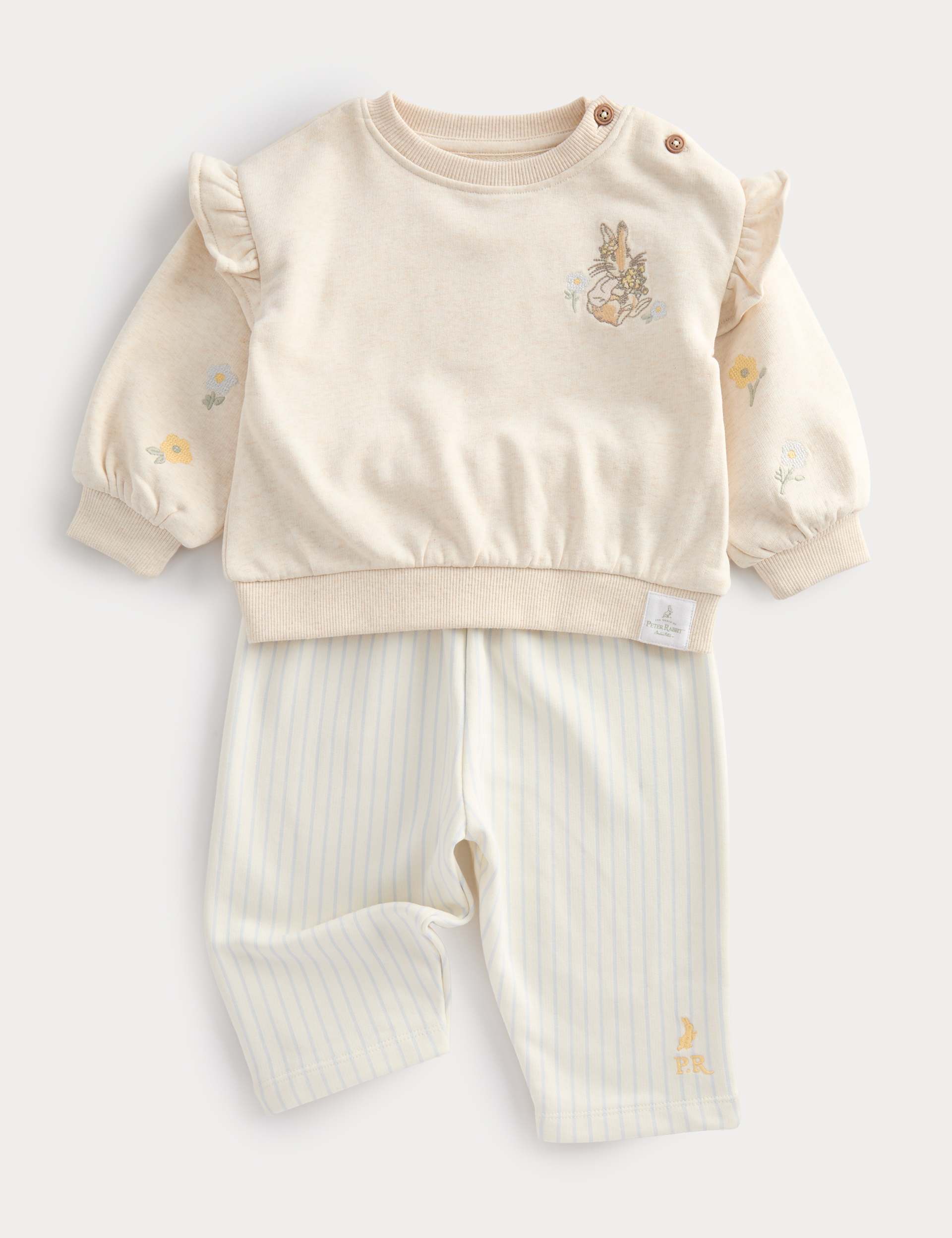 2 Piece Cotton Rich Peter Rabbit™ Sweat Outfit (0-3 Yrs) | M&S