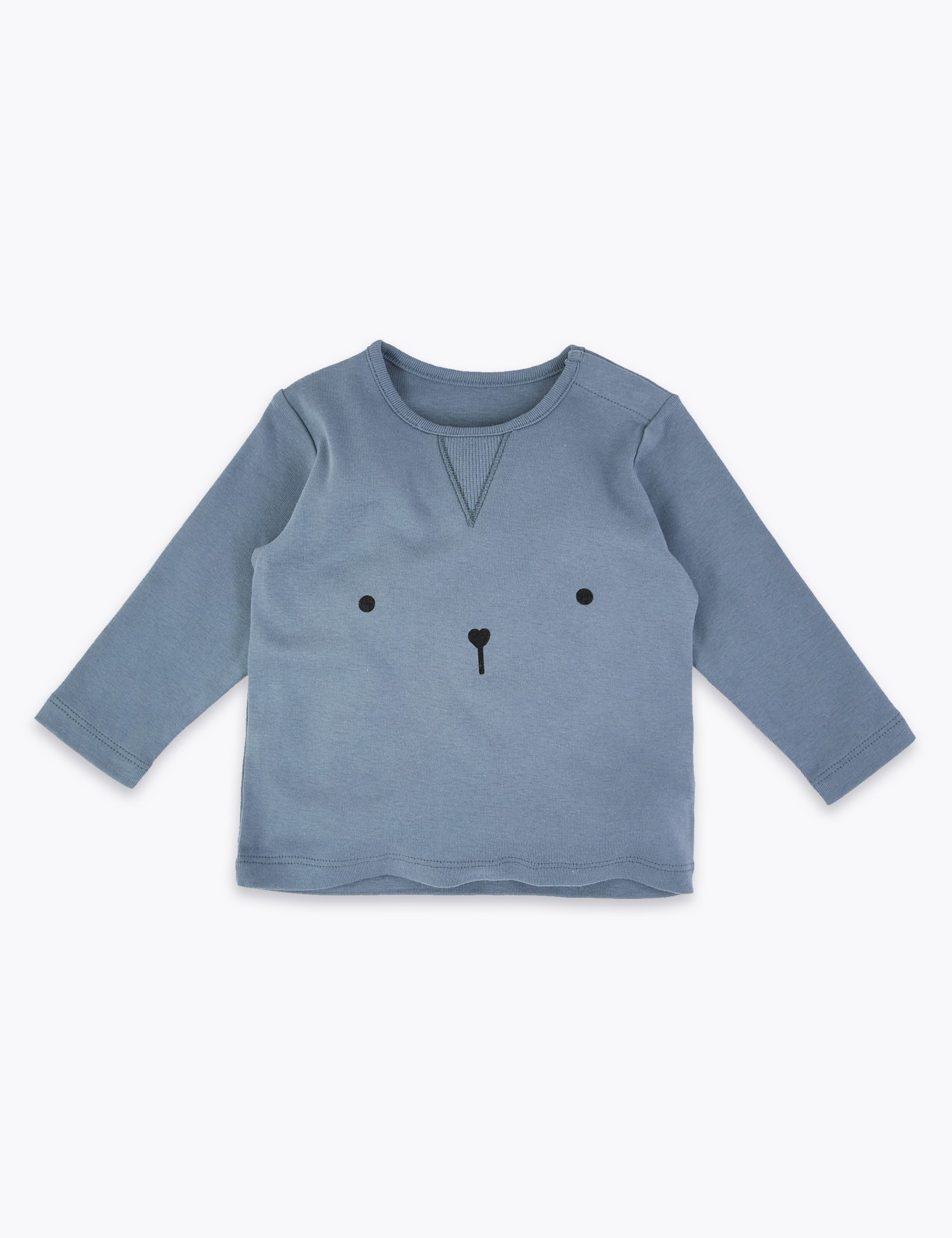 Cotton Face Print Top | M&S