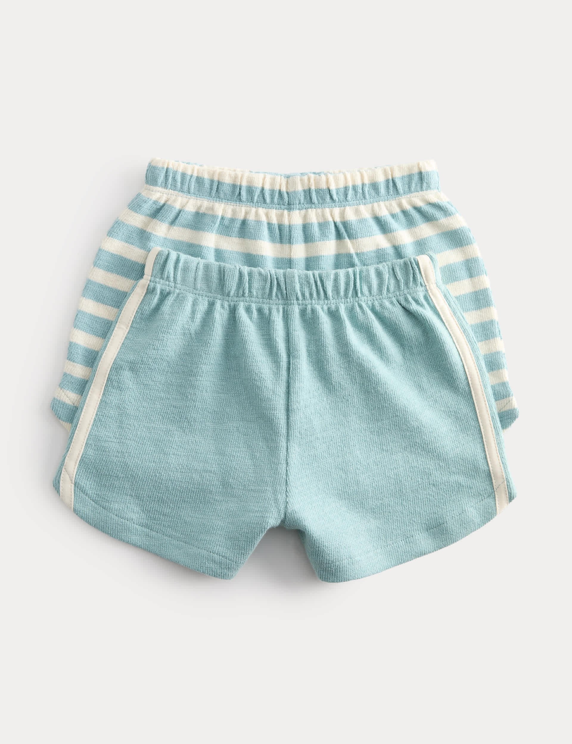 2 PACK PURE COTTON SIDE STRIPE SHORTS (0-5 YRS) | M&S