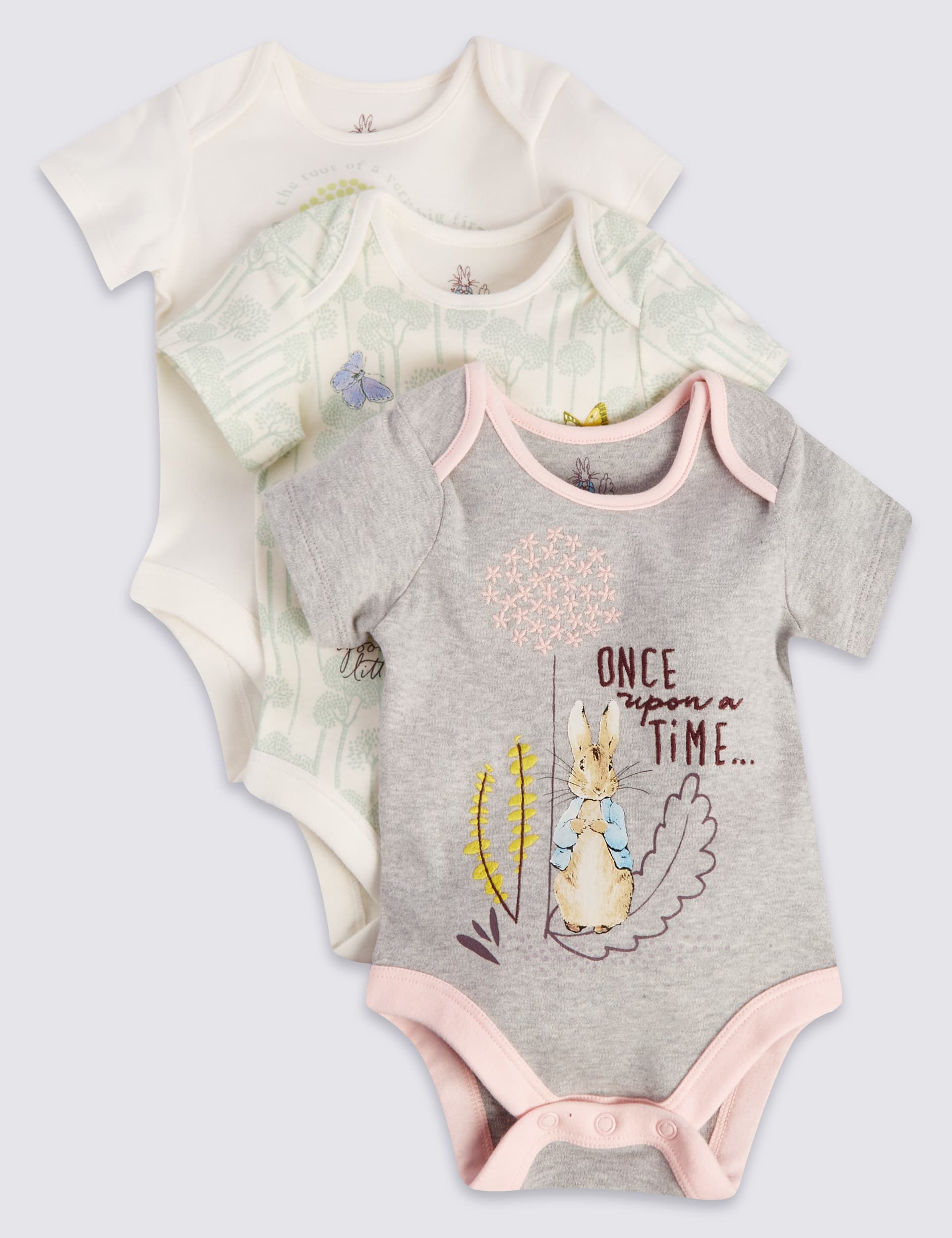 3 Pack Pure Cotton Peter Rabbit™ Bodysuits | M&S