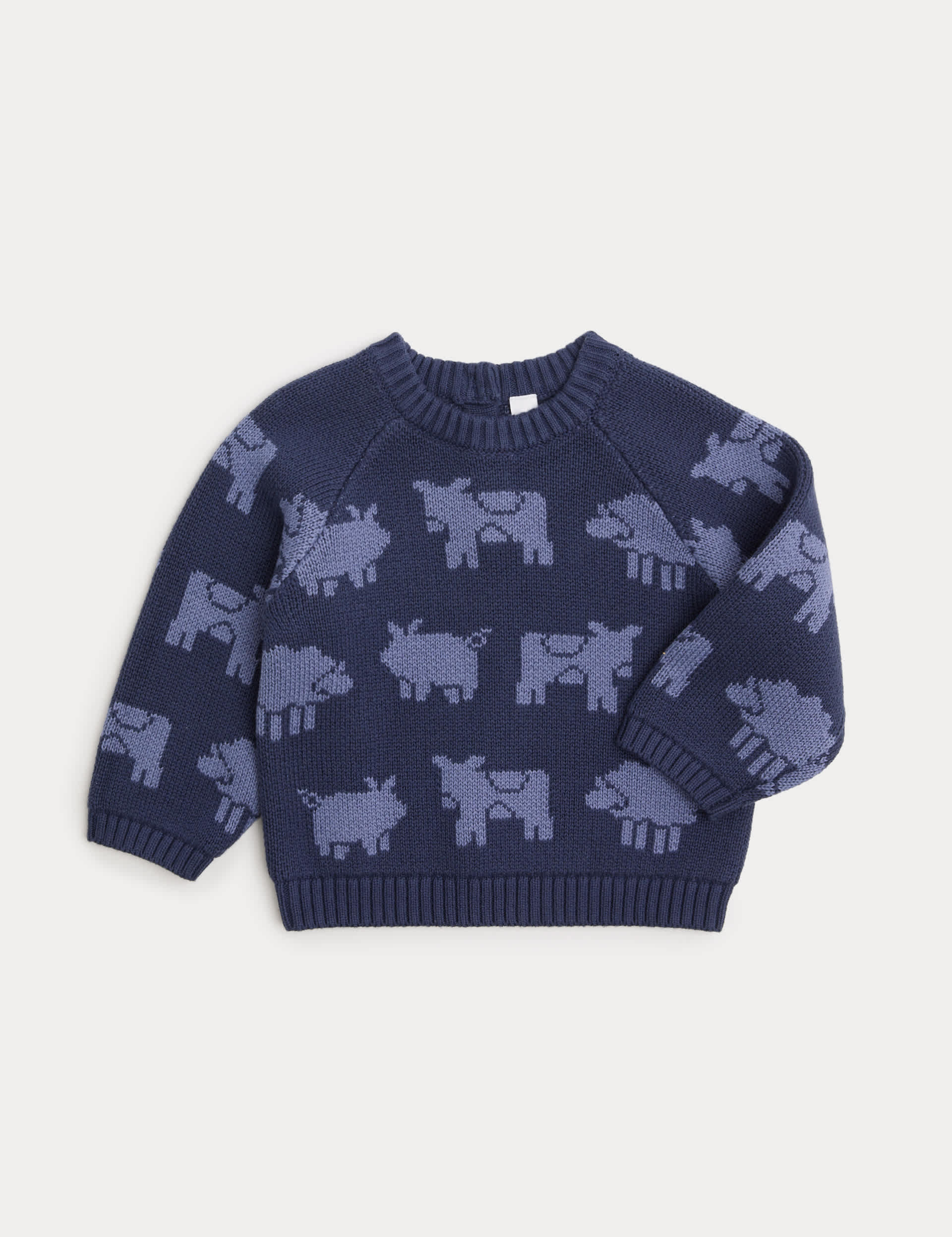 Pure Cotton Cow Motif Knitted Jumper (0-3 Yrs) | M&S