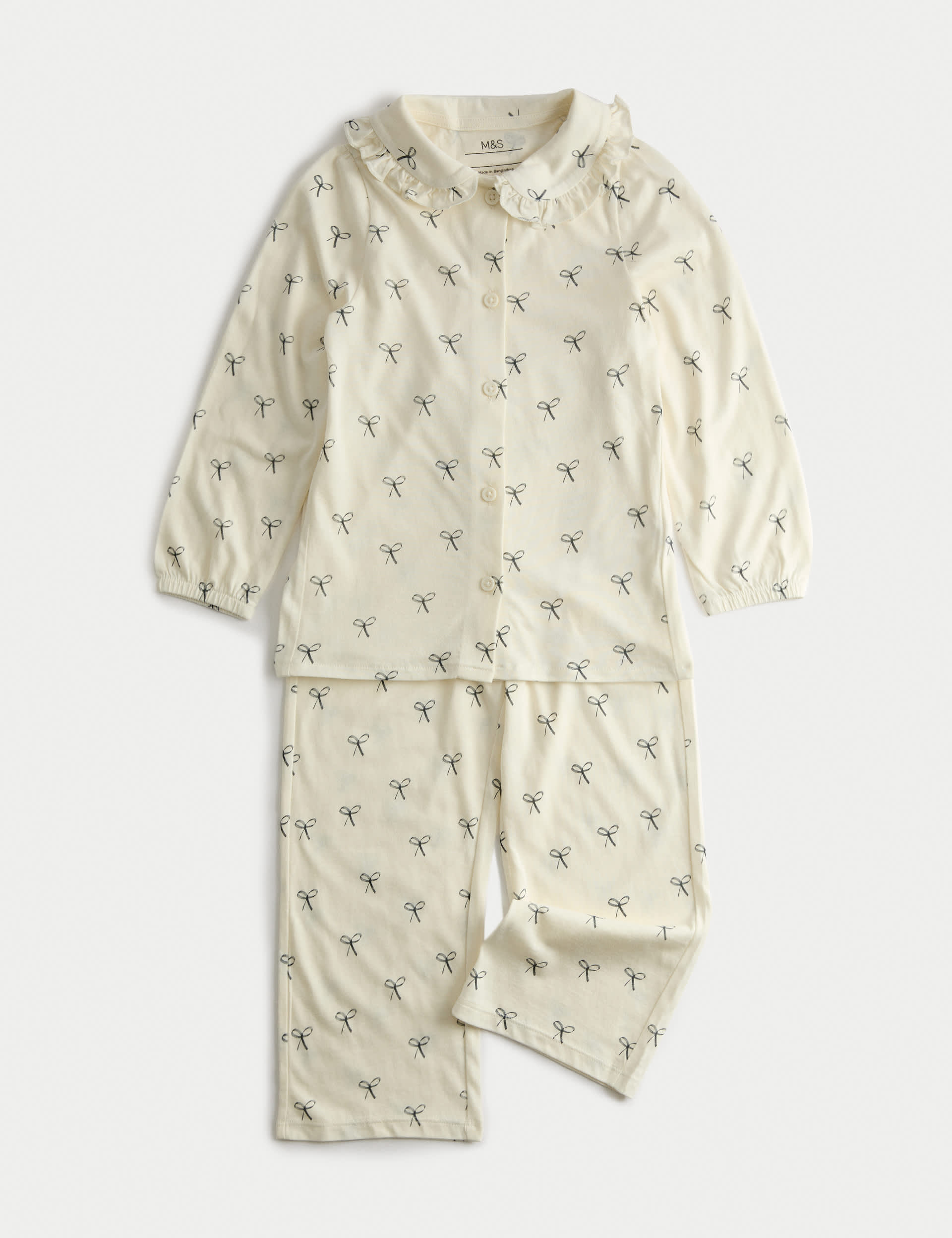 Modal Blend Bow Print Pyjamas (12 Mths-8 Yrs) | M&S | M&S