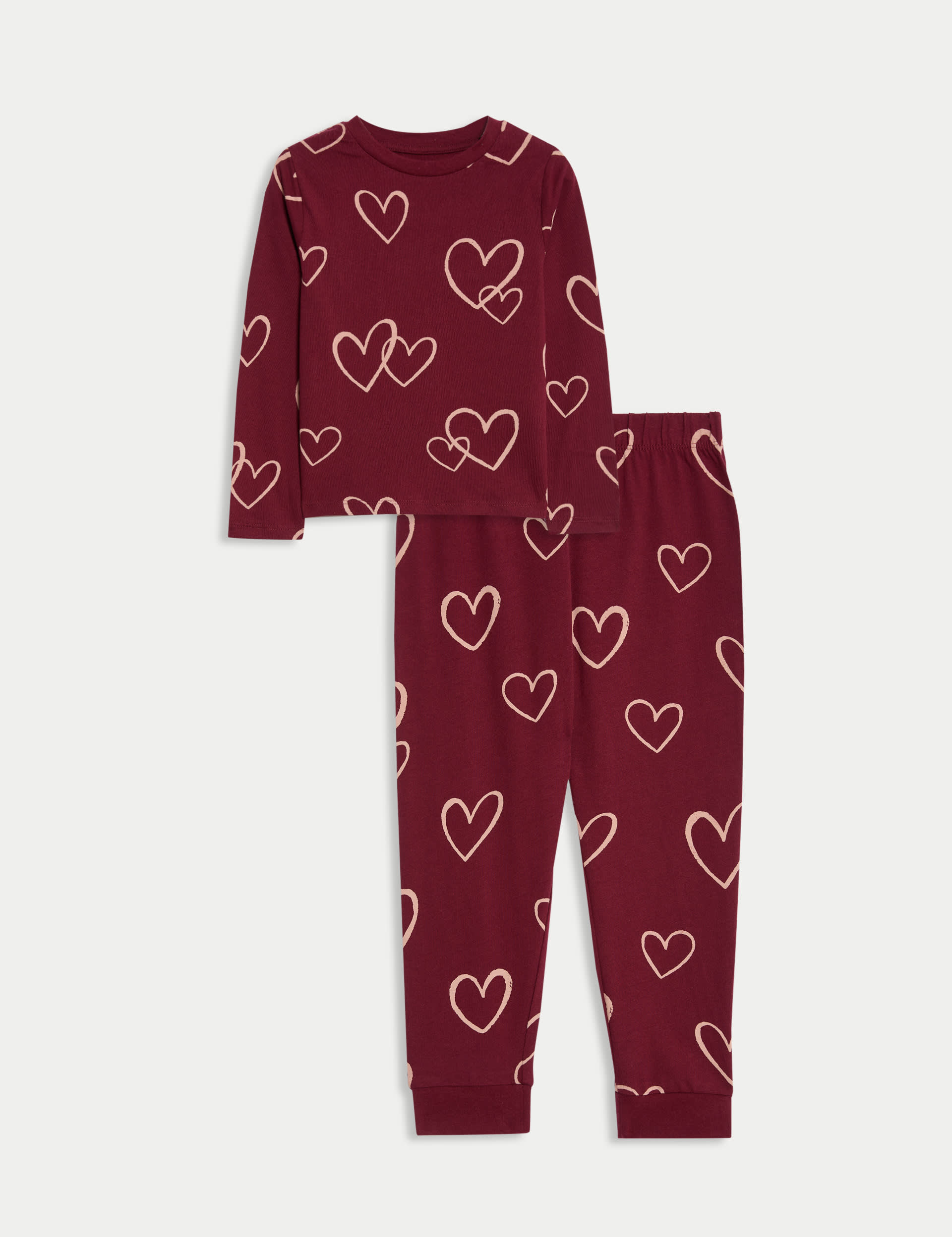 Pure Cotton Heart Pyjamas (1-16 Yrs) | M&S | M&S