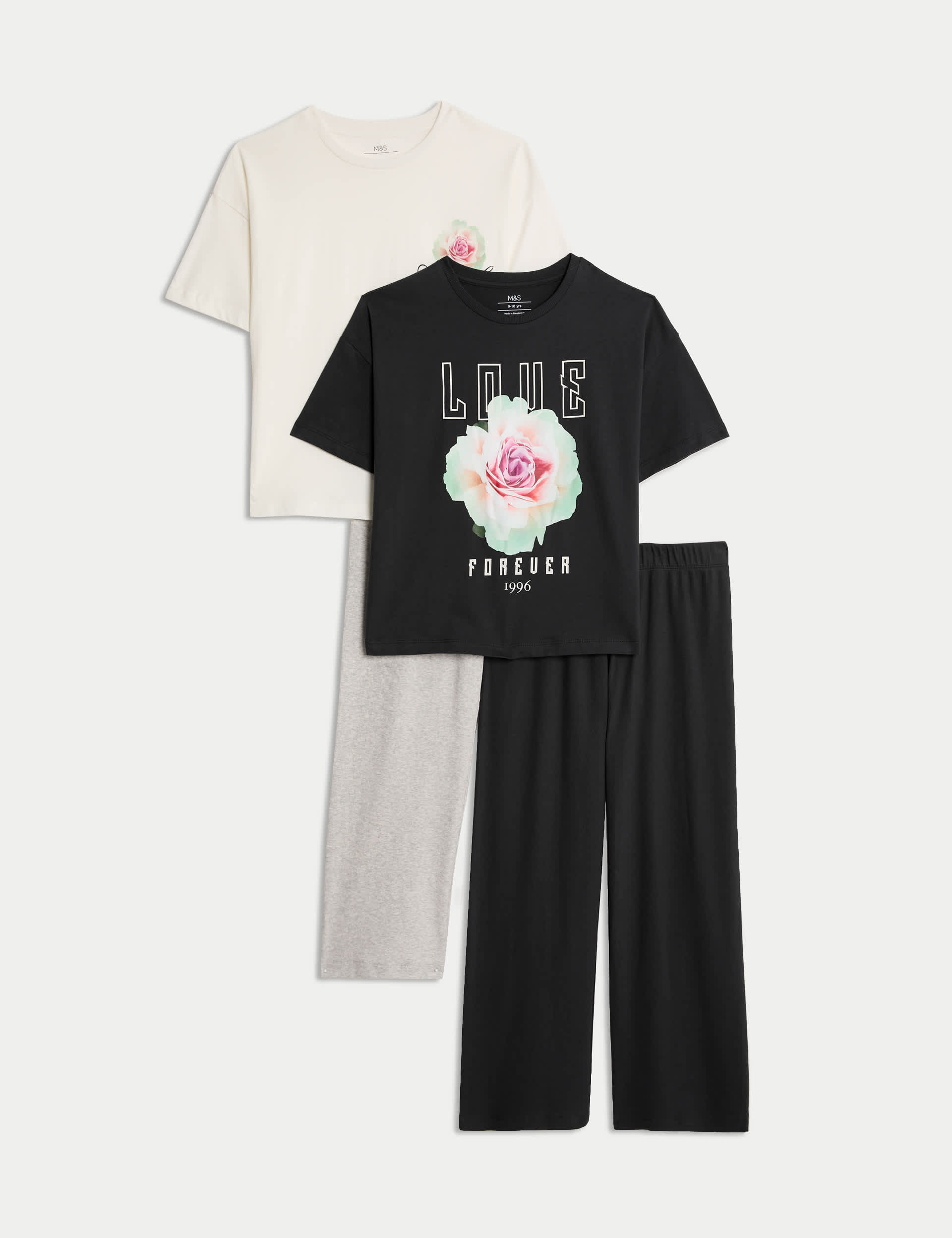 2pk Cotton Rich Flower Graphic Pyjama Sets (1-16 Yrs) | M&S | M&S IE