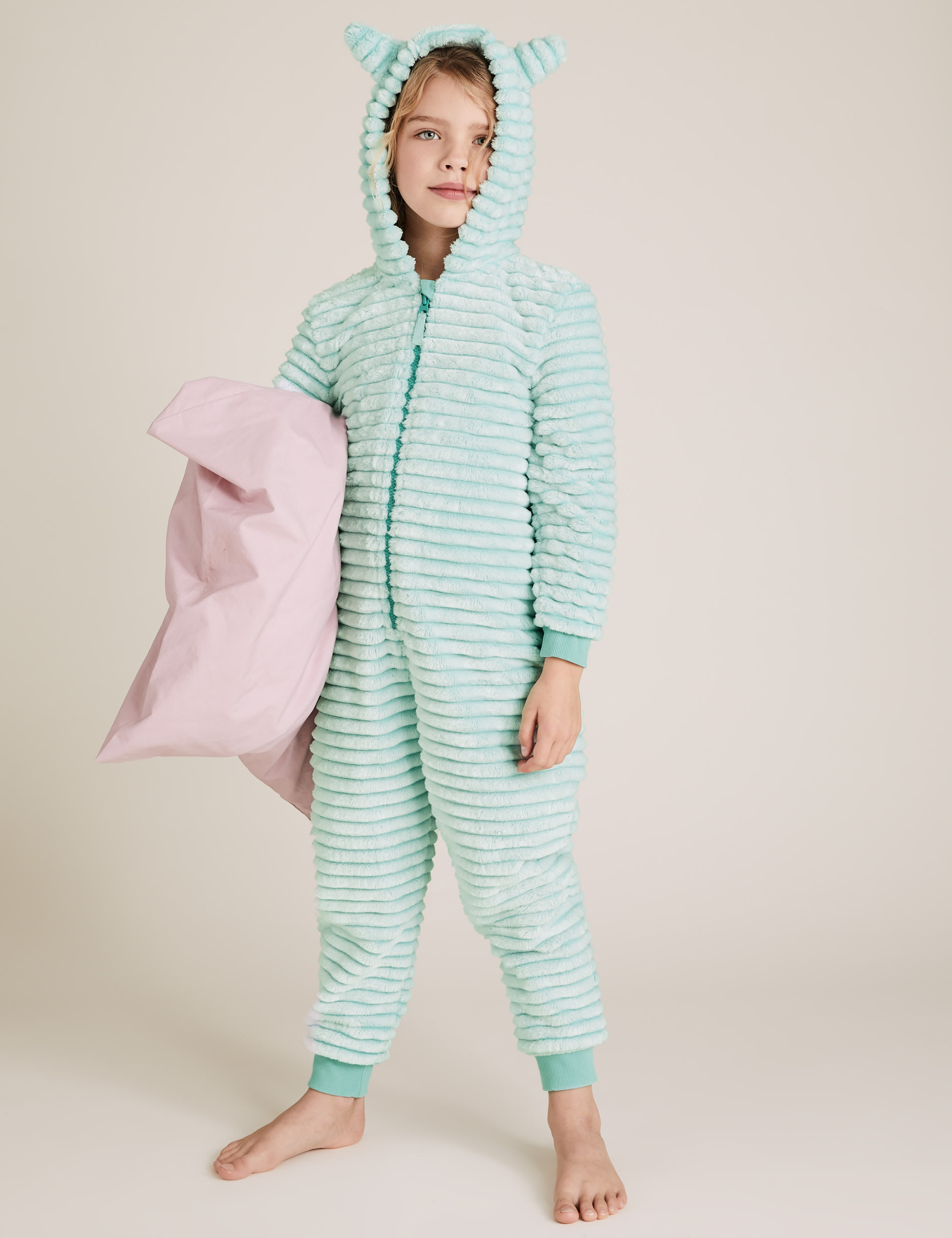 Carved Fleece Cat Onesie (6-16 Yrs) | M&S