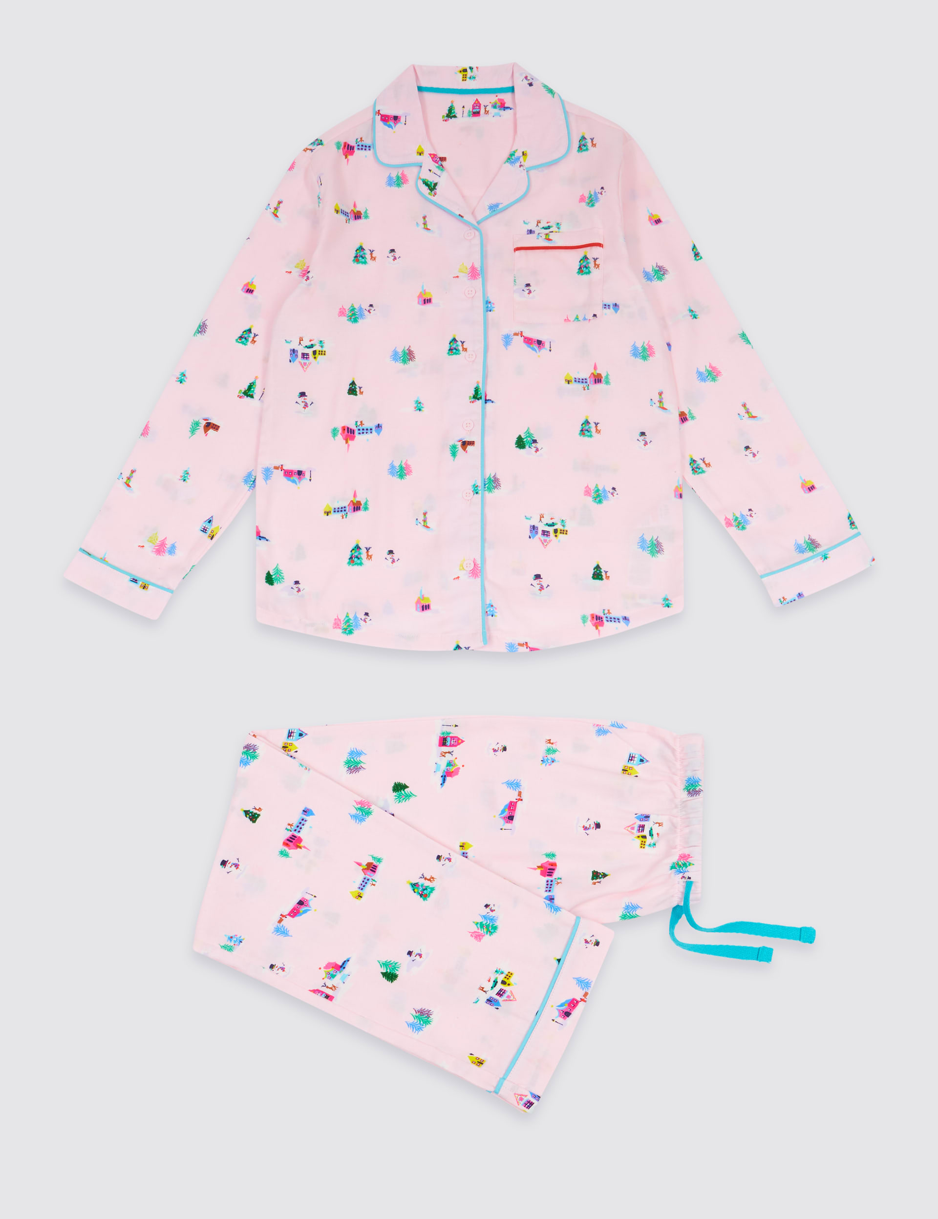 Pure Cotton Snow Scene Pyjamas (1-16 Years) | M&S