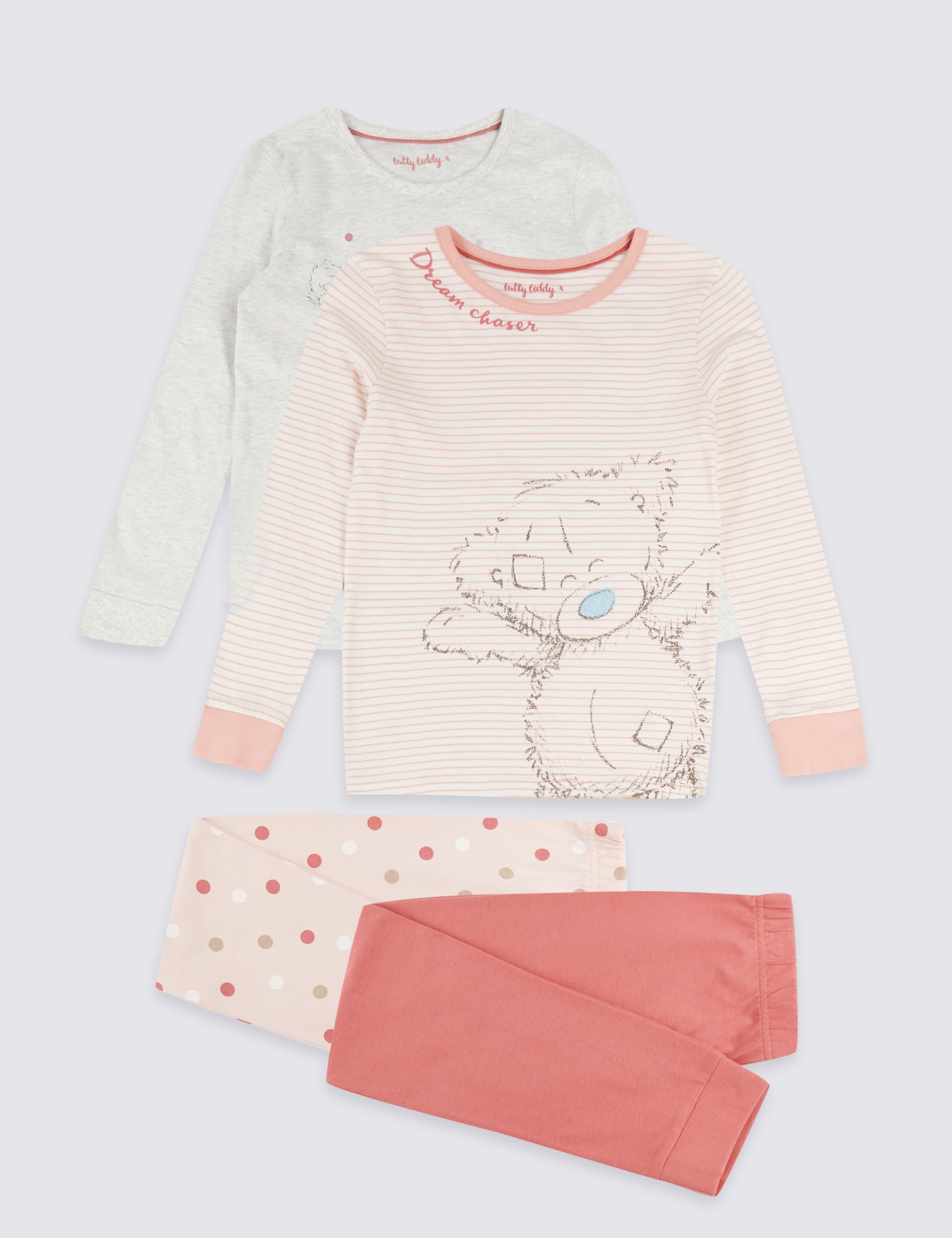 2 Pack Pure Cotton Pyjamas (3-16 Years) | Tatty Teddy | M&S IE