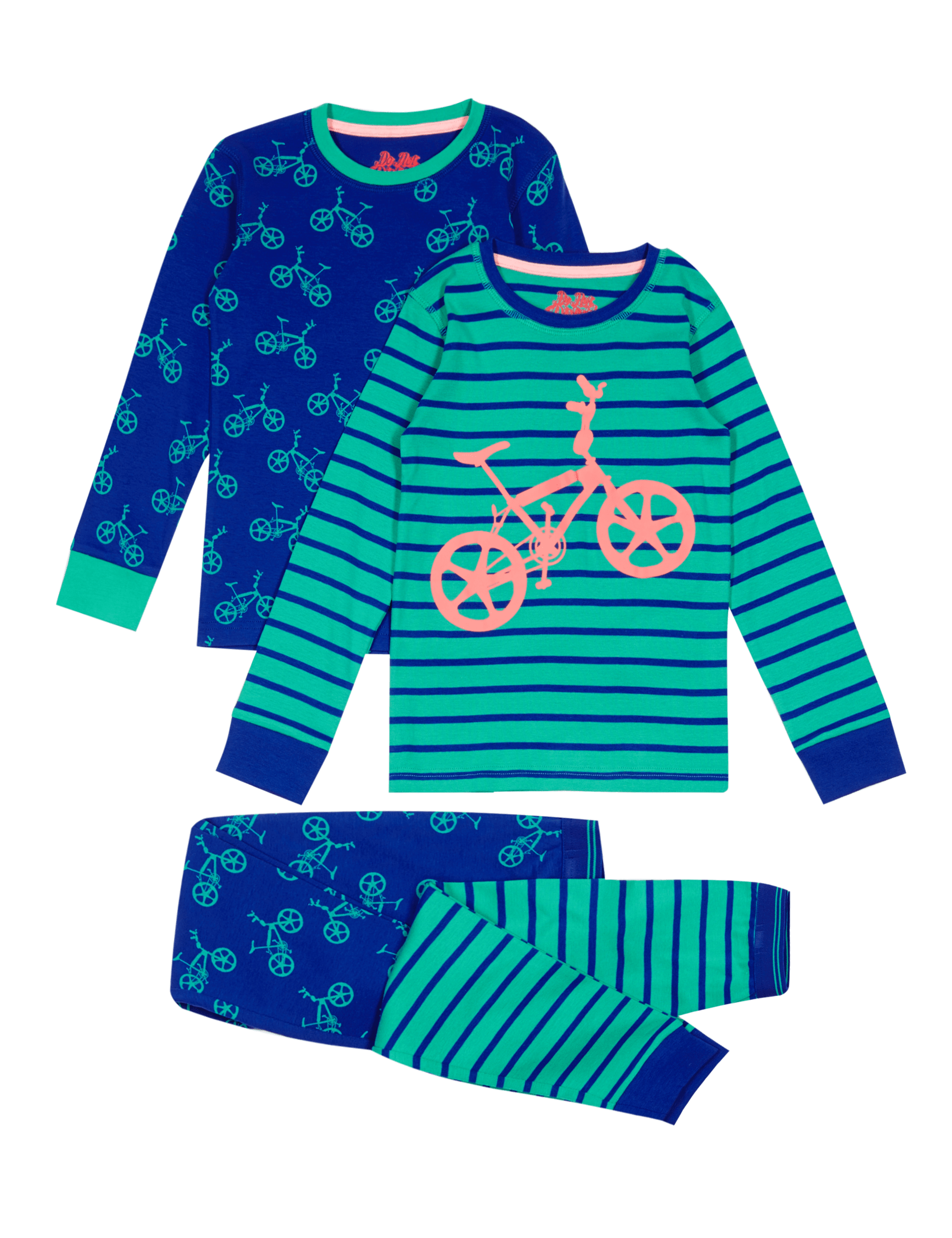 2 Pack Pure Cotton Stay Soft Bike & Striped Pyjamas (1-8 Years) | M&S