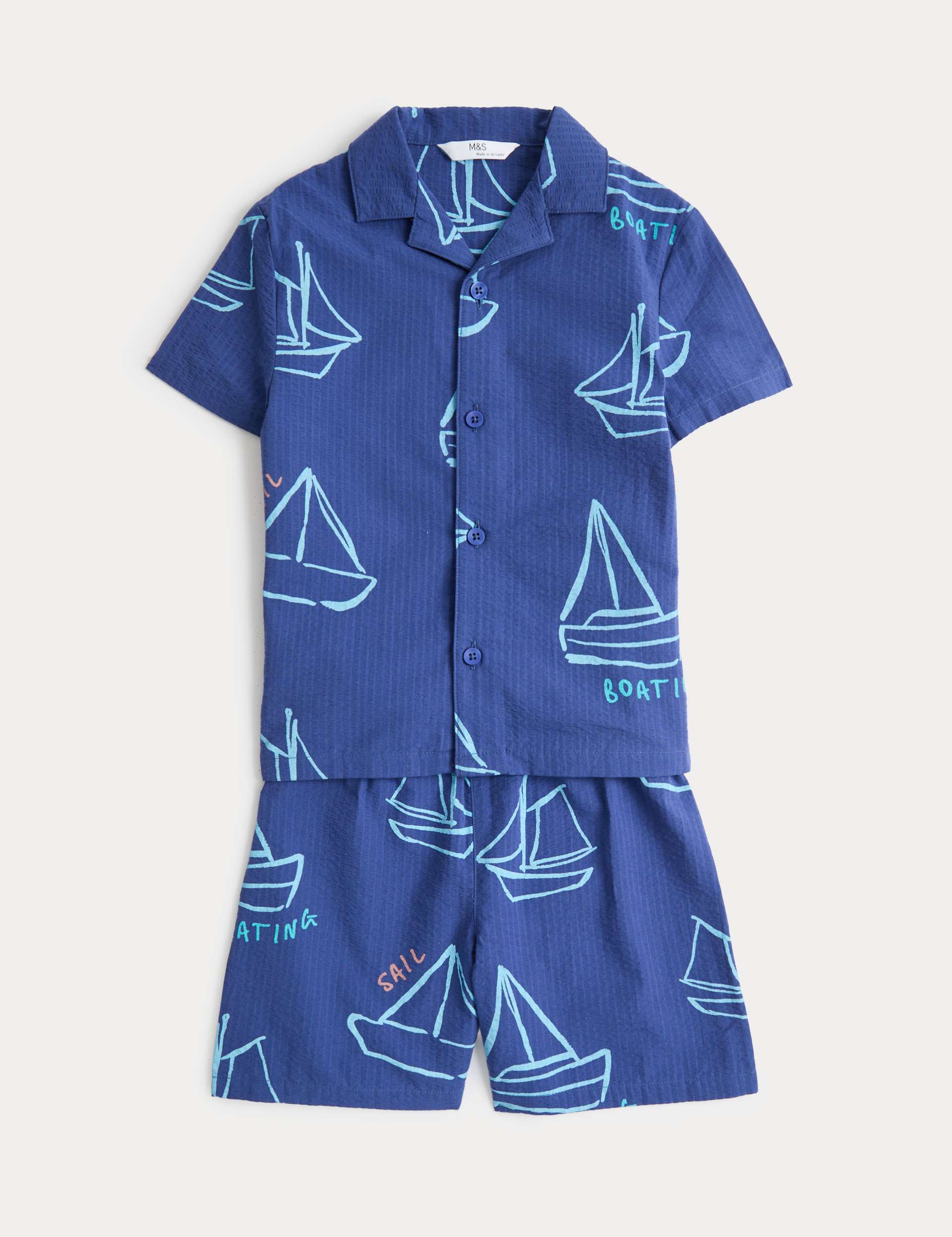 Boat Graphic Revere Short Pyjamas (1-8 Yrs) | M&S
