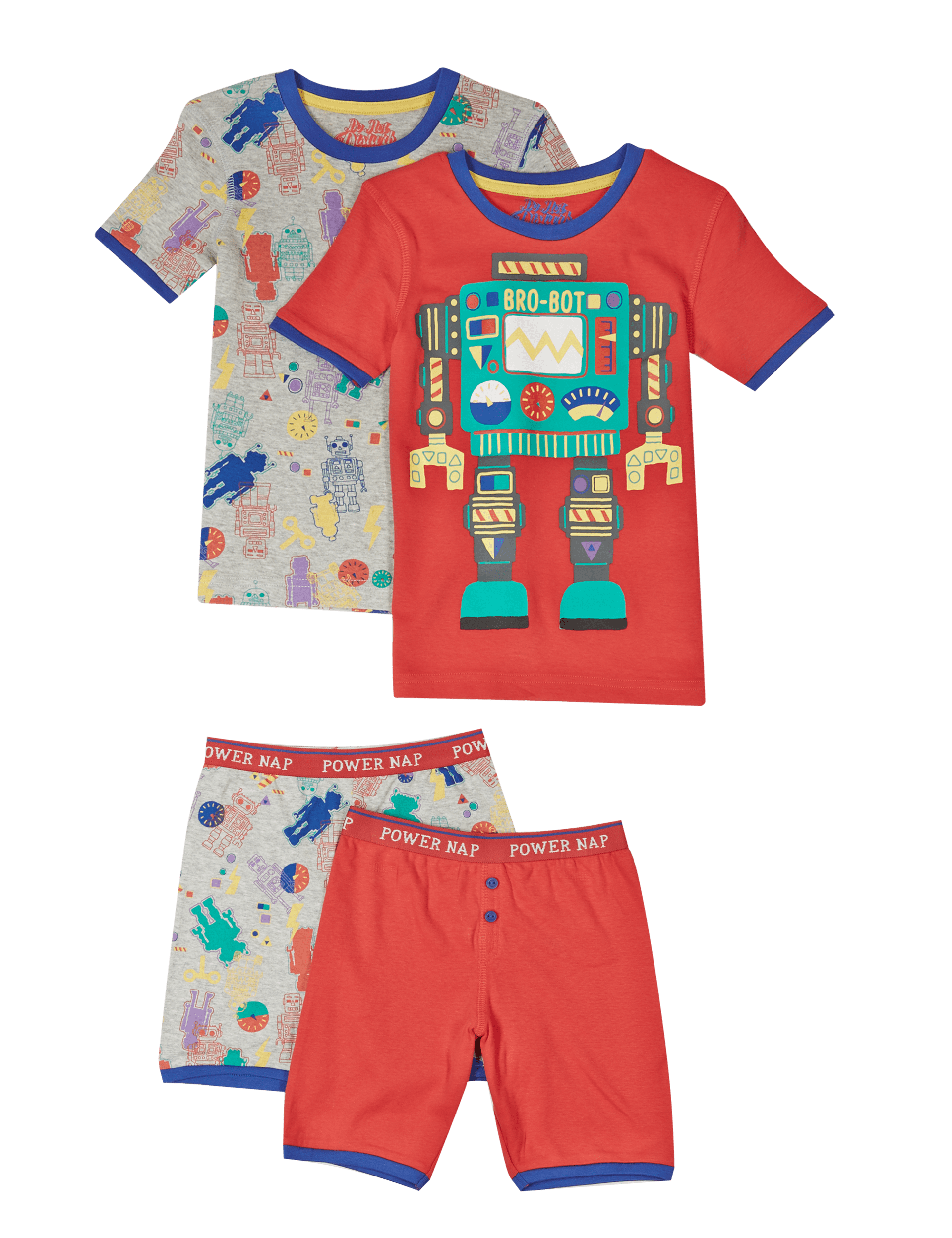 2 Pack Cotton Rich Robot Print Stay Soft Short Pyjamas (1-8 Years) | M&S