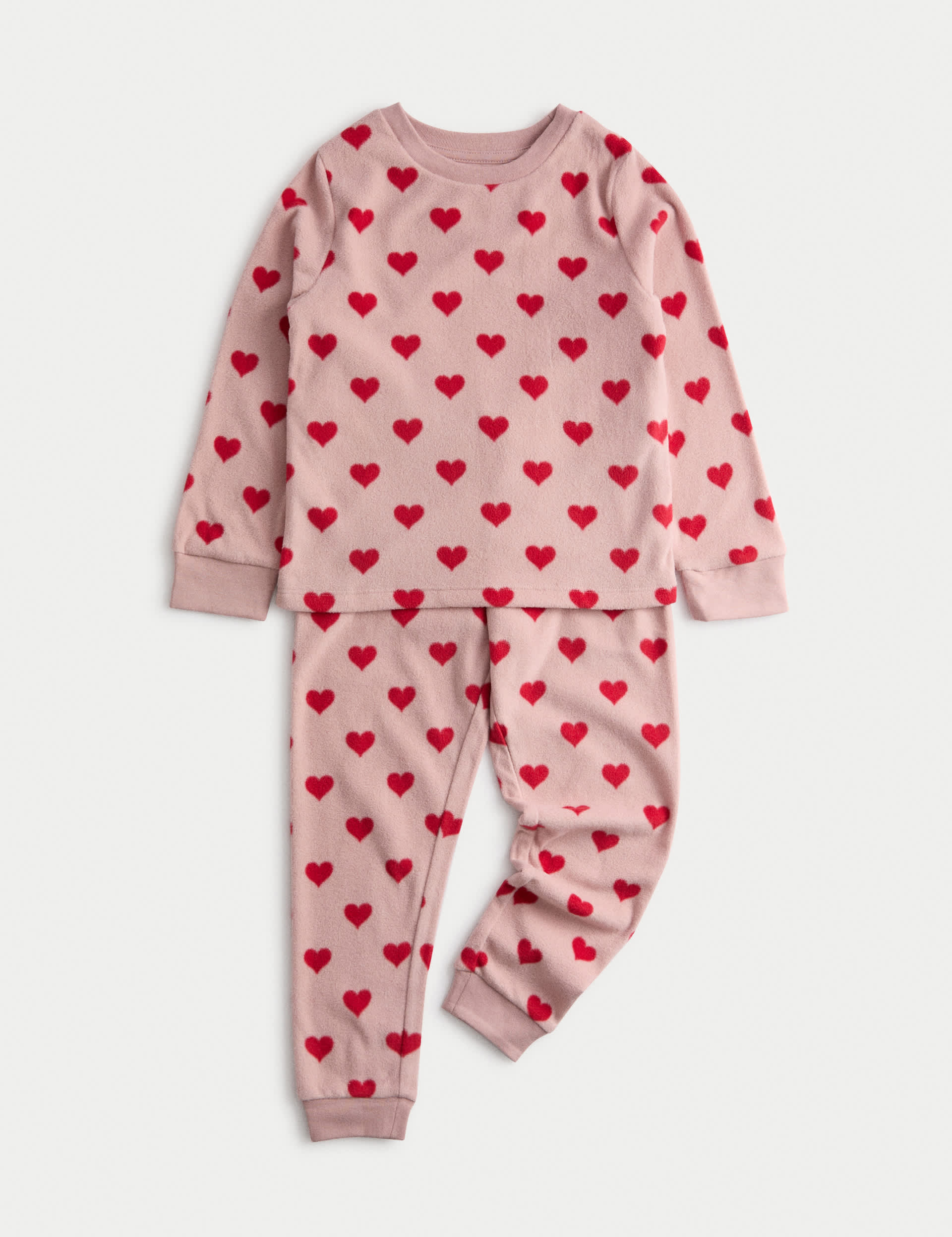 Fleece Heart Print Pyjamas (1-16 Yrs) | M&S | M&S