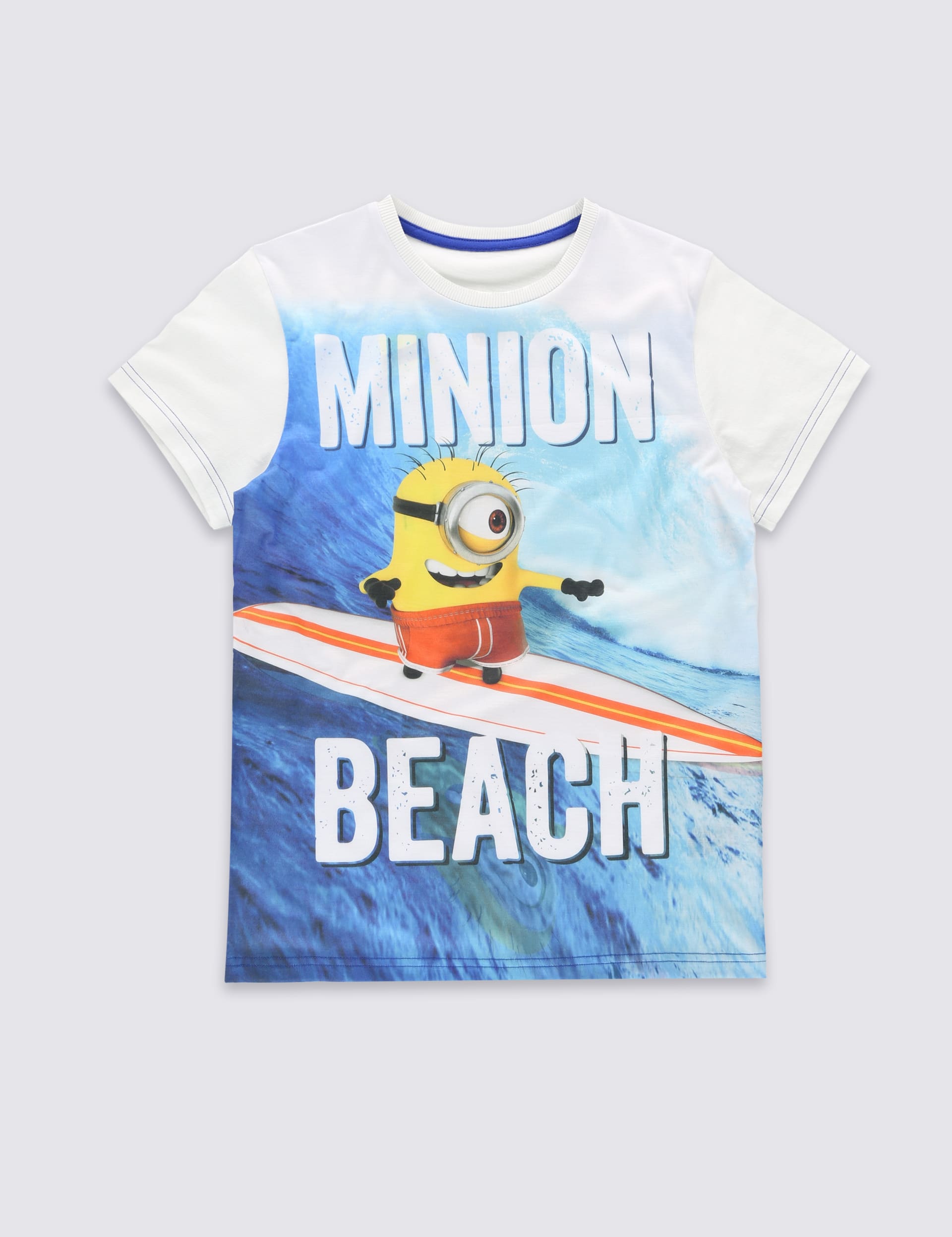 Pure Cotton Despicable Me™ Minion Beach Print T-Shirt (5-14 Years) | M&S