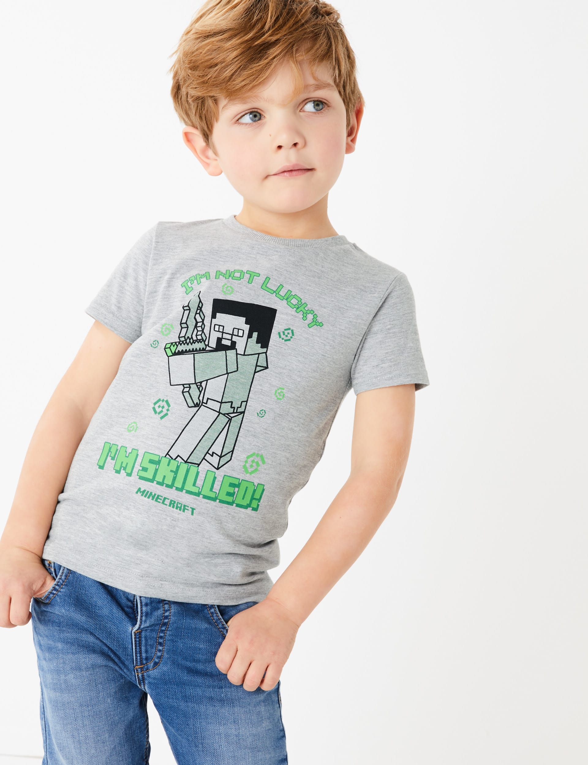Minecraft™ Slogan T-Shirt (2-7 Yrs) | M&S IE