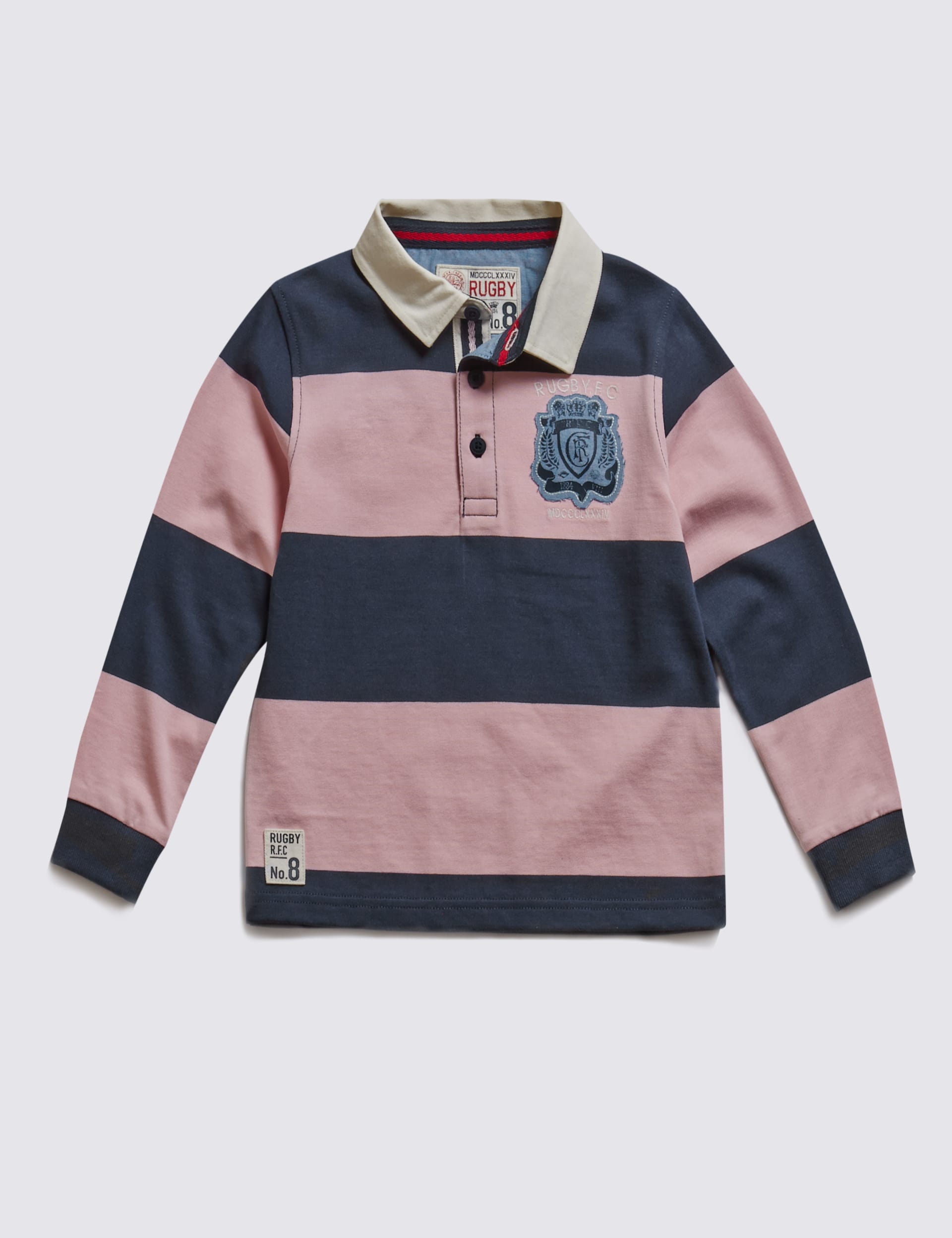 Pure Cotton Colour Block Striped Rugby Top (1-7 Years) | M&S