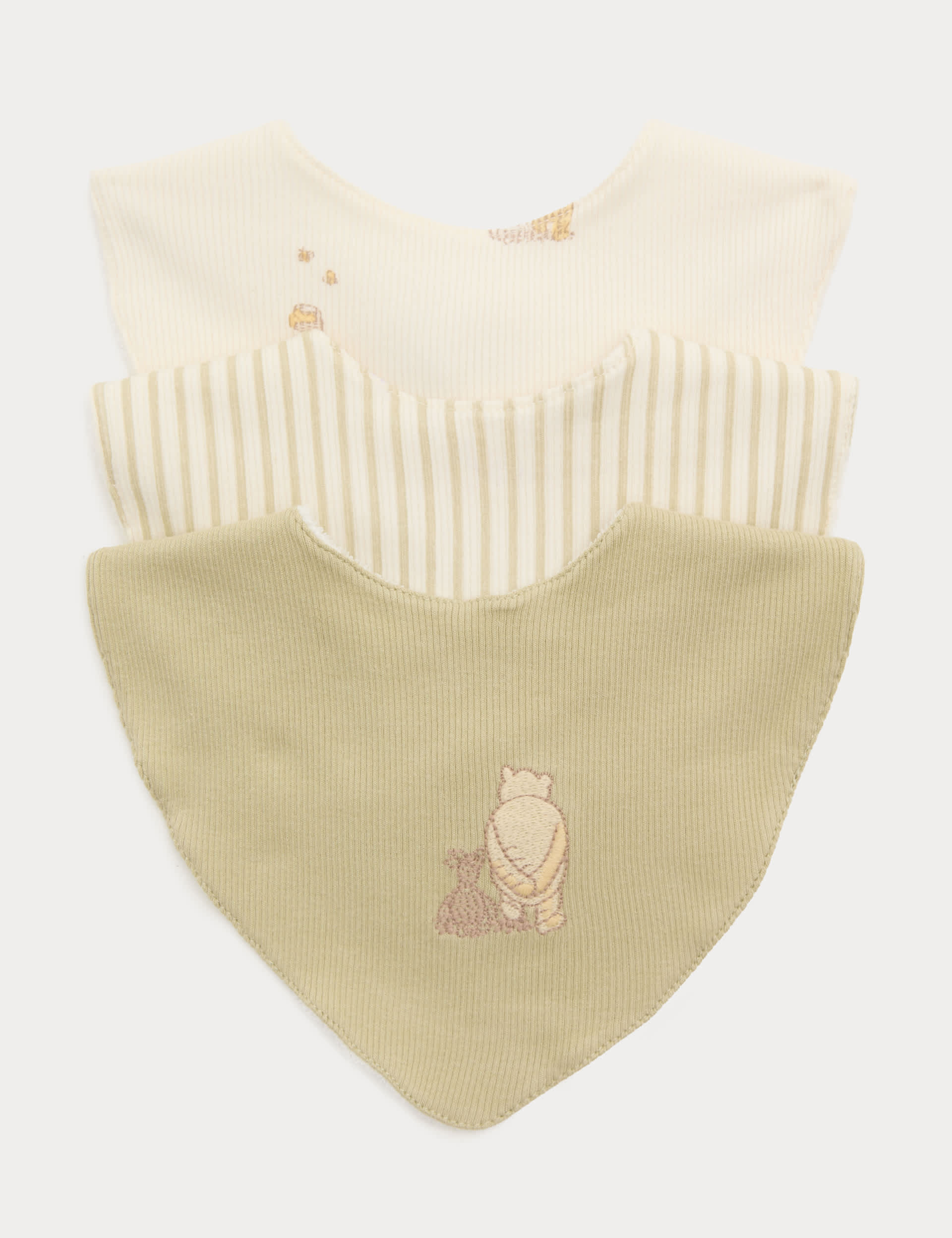 3 Pack Cotton Rich Winnie The Pooh™ Dribble Bibs | M&S